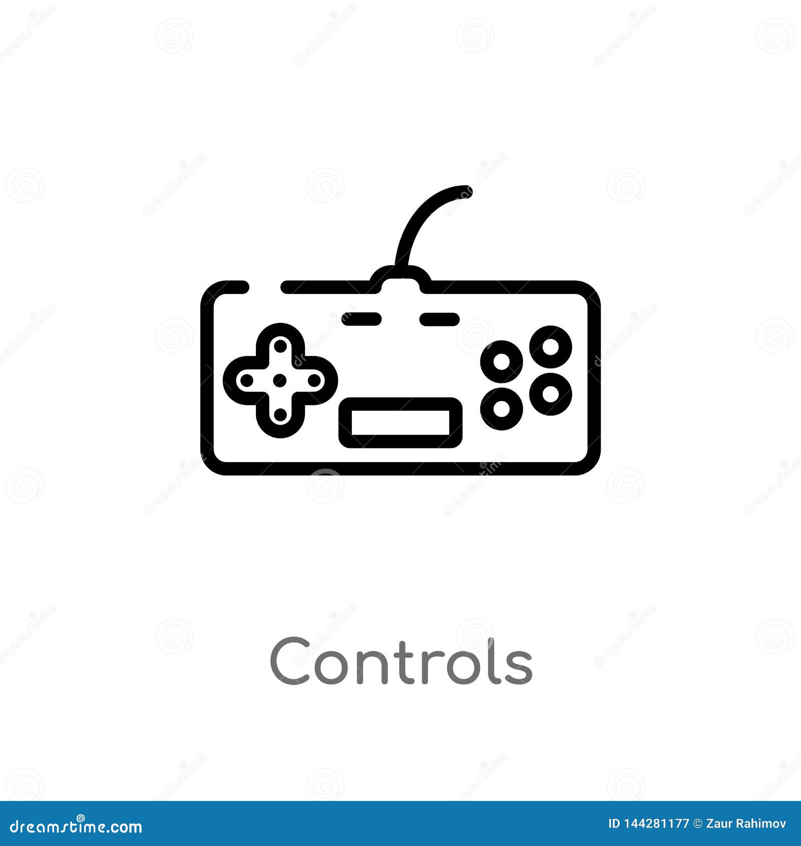 Outline Controls Vector Icon. Isolated Black Simple Line Element ...