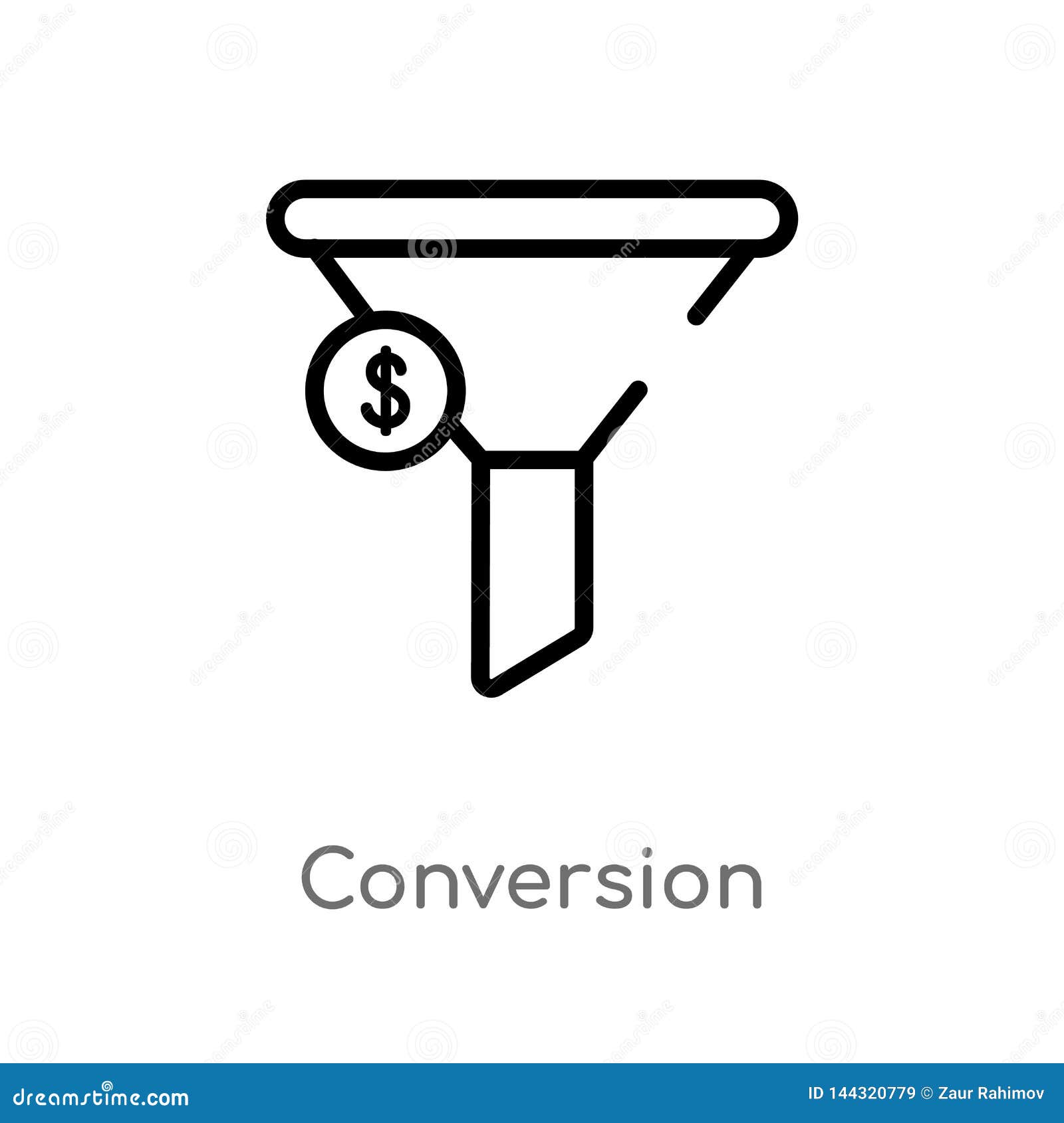 Outline Conversion Vector Icon. Isolated Black Simple Line Element ...