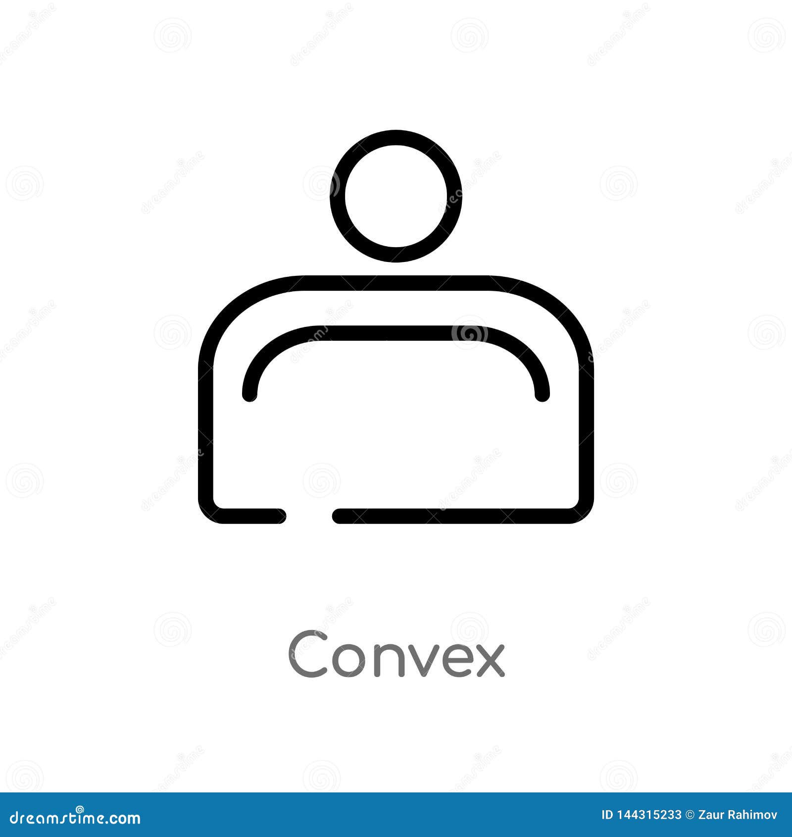 Outline Convex Vector Icon. Isolated Black Simple Line Element ...