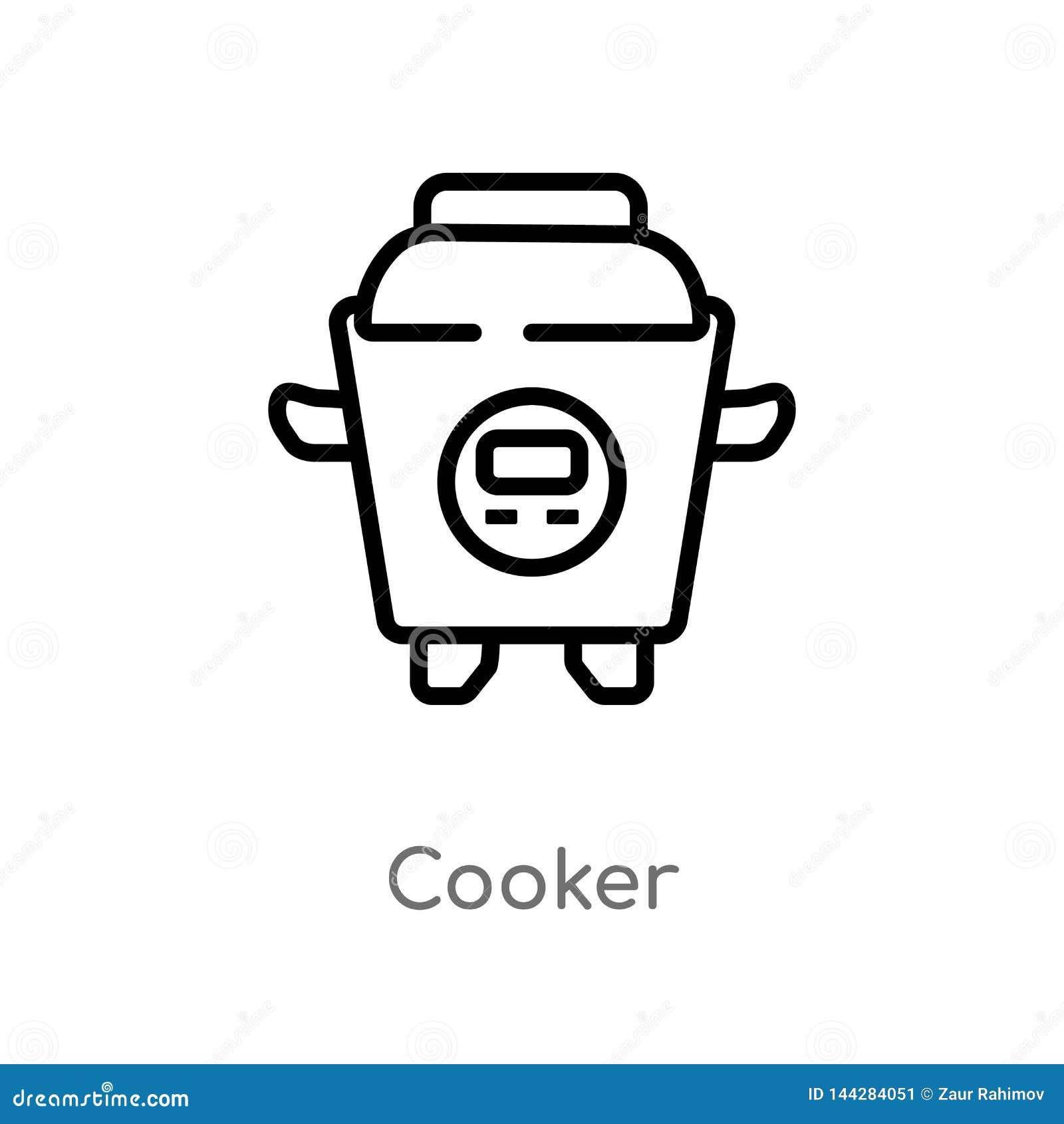Outline Cooker Vector Icon. Isolated Black Simple Line Element ...