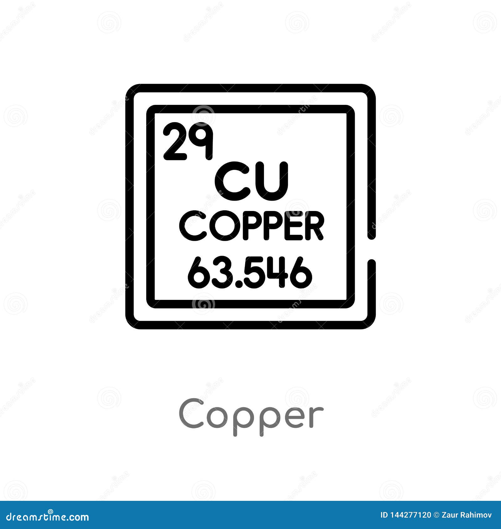 Outline Copper Vector Icon. Isolated Black Simple Line Element ...