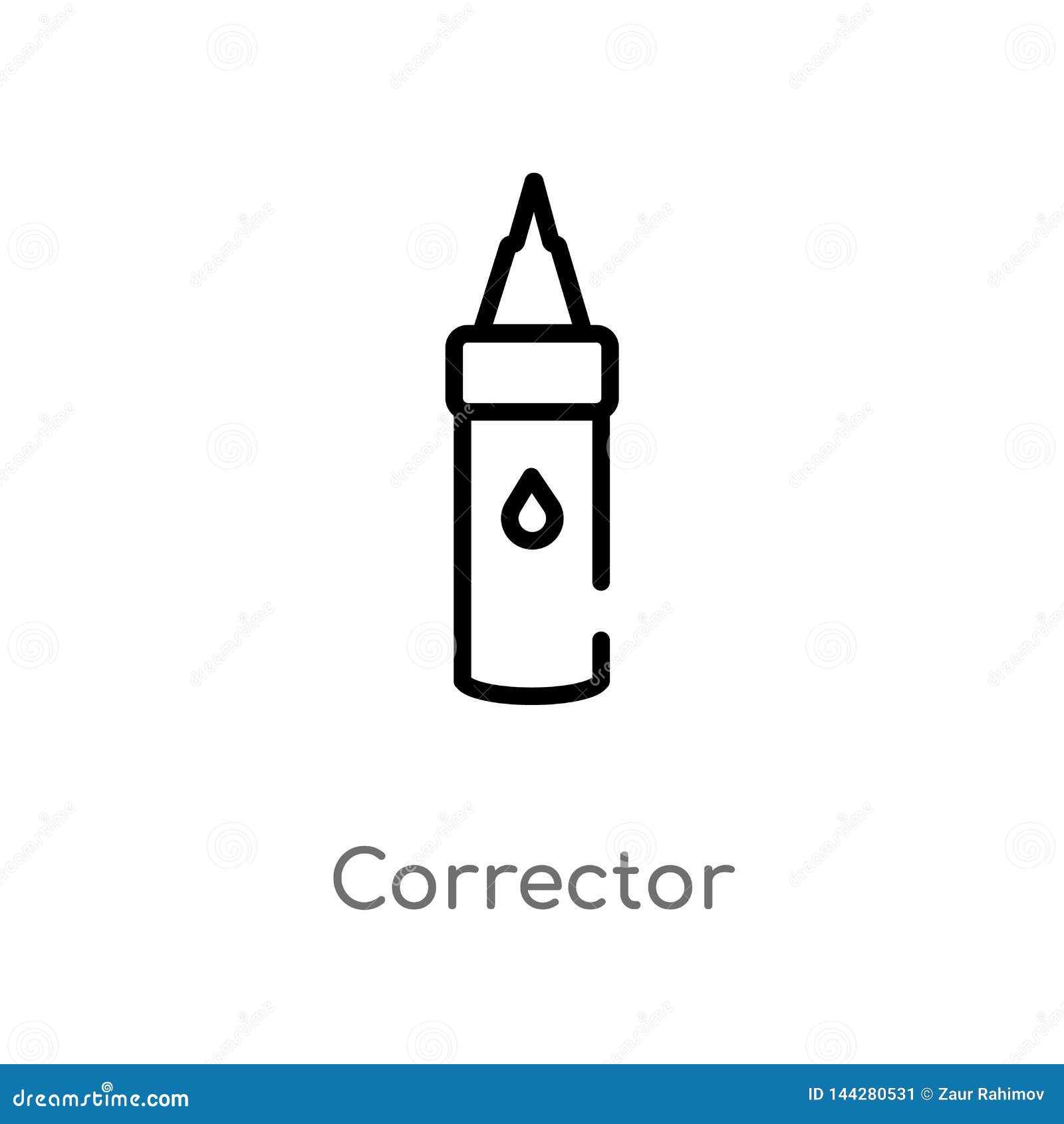Outline Corrector Vector Icon. Isolated Black Simple Line Element ...