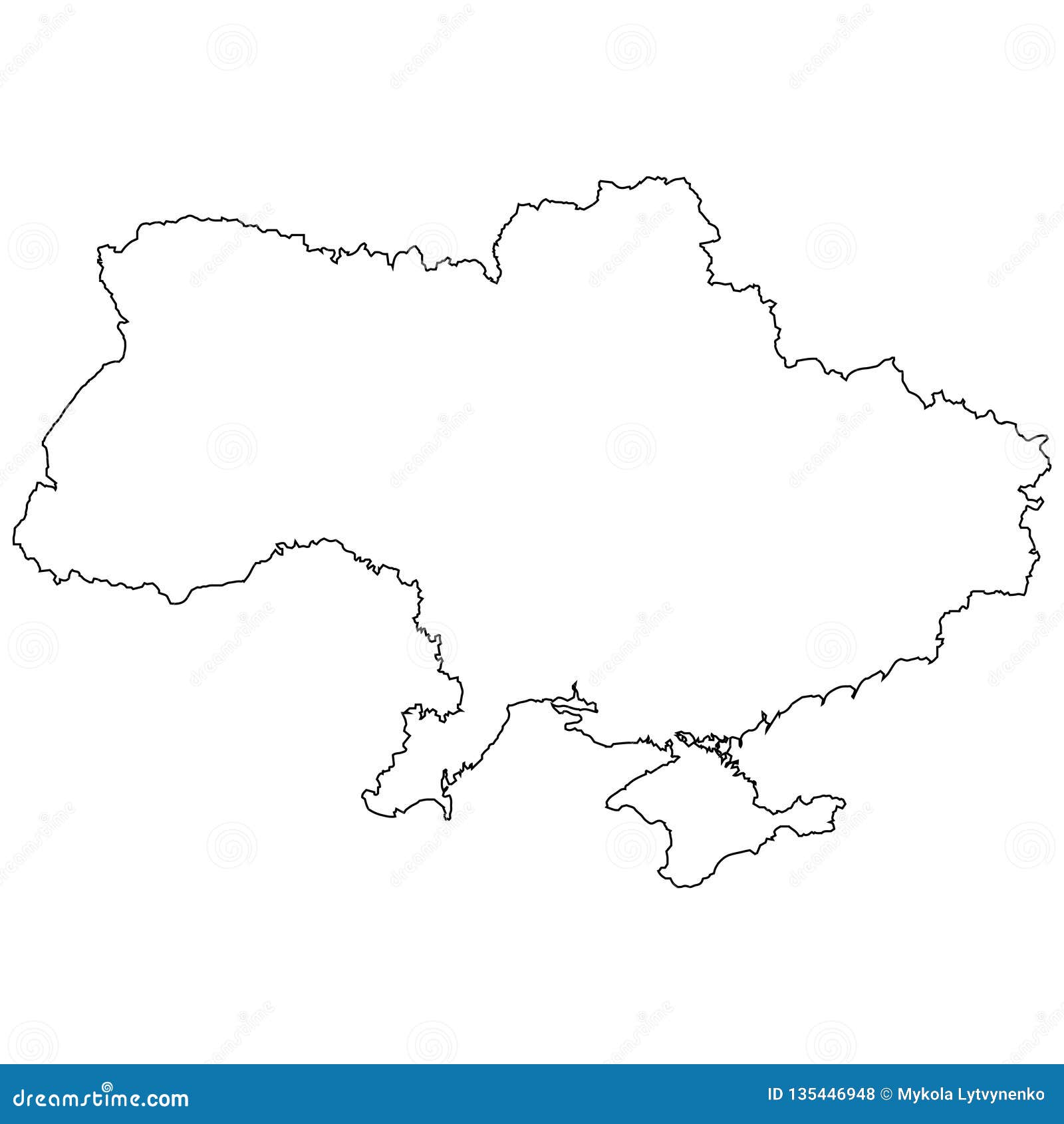 Outline Country of the State of Ukraine, Vector of the Border Outline ...