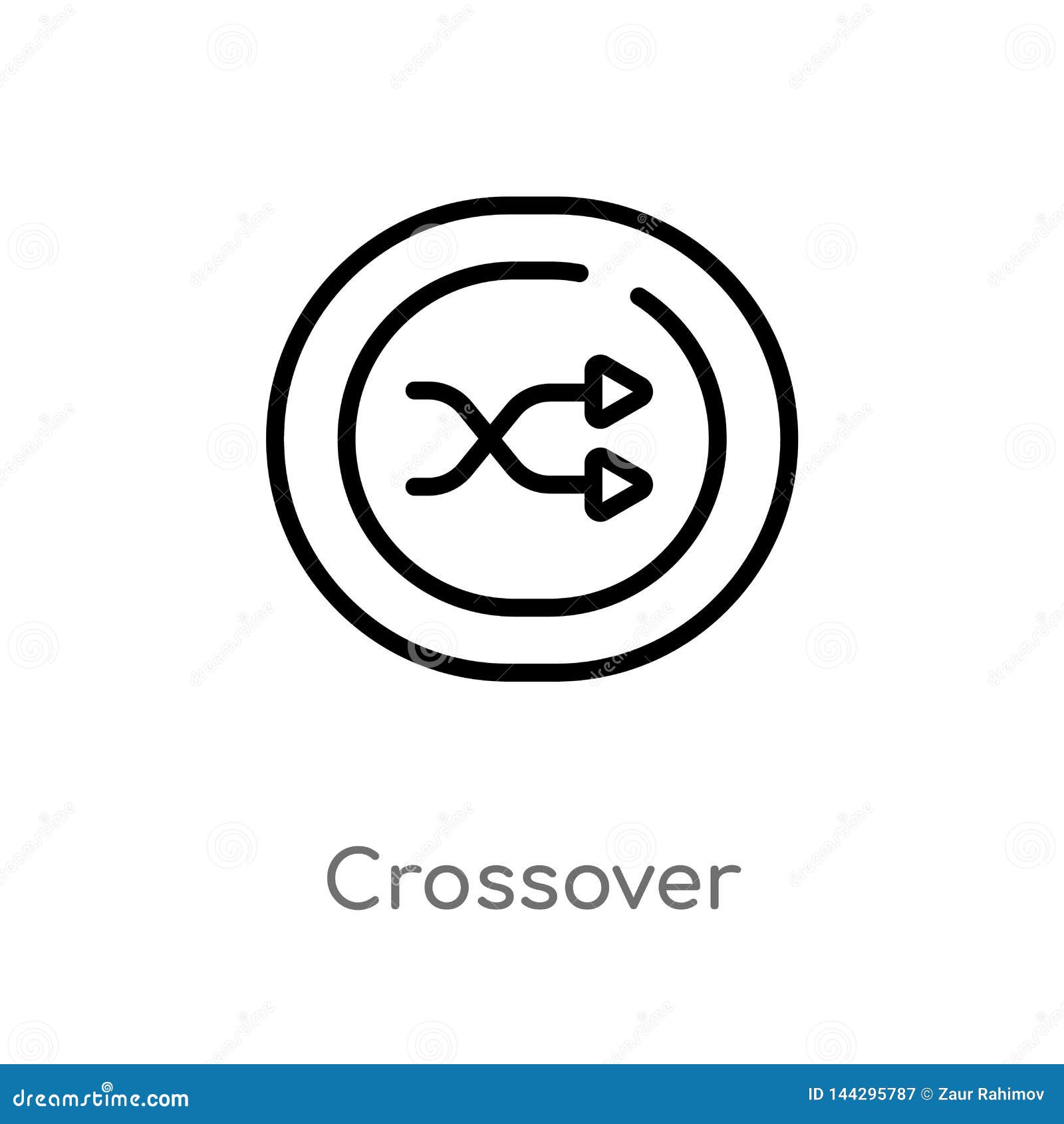 Crossover Vector Black Illustration Isolated On White Background. Hand ...