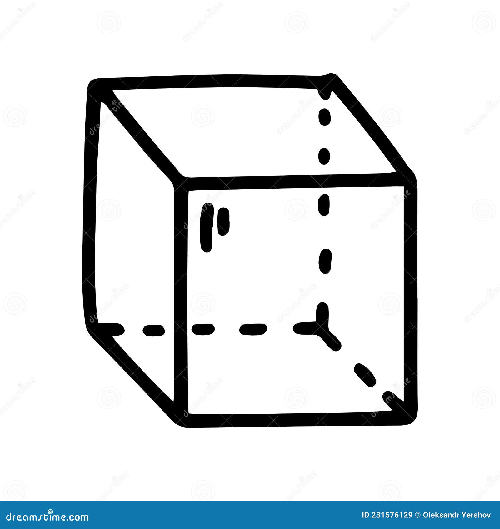 Cube Line Vector Doodle Simple Icon Design Stock Vector - Illustration ...