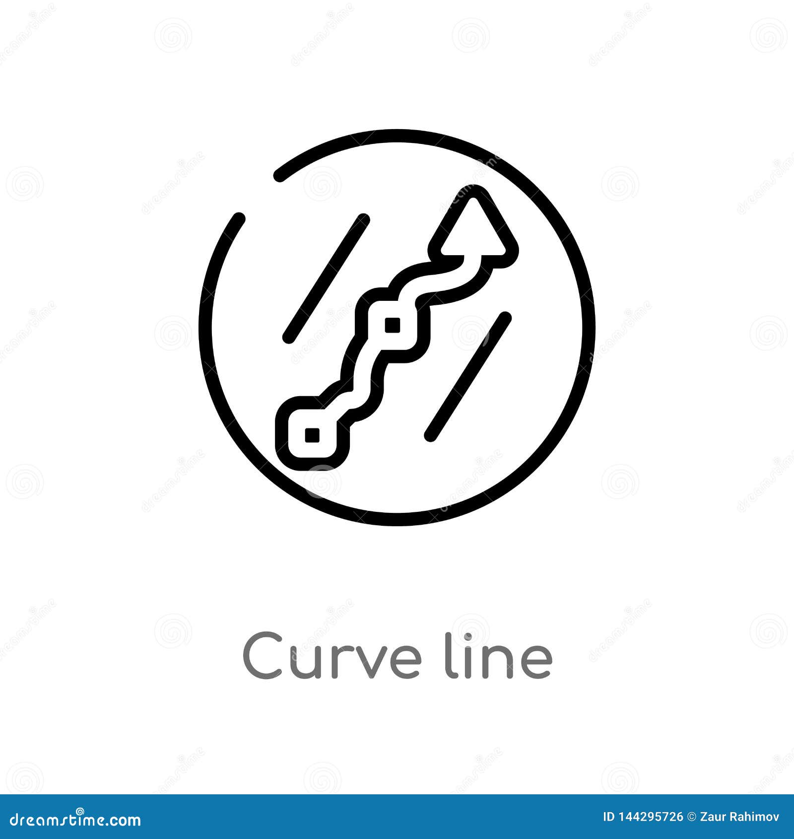 Outline Curve Line Vector Icon. Isolated Black Simple Line Element ...