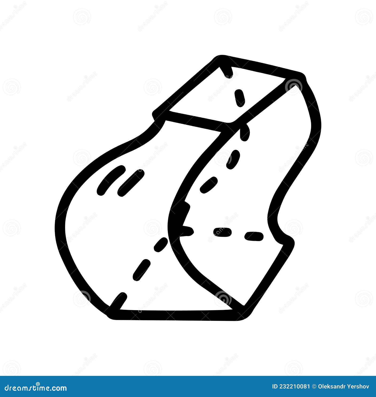 Curved Solid Line Vector Doodle Simple Icon Stock Vector - Illustration ...