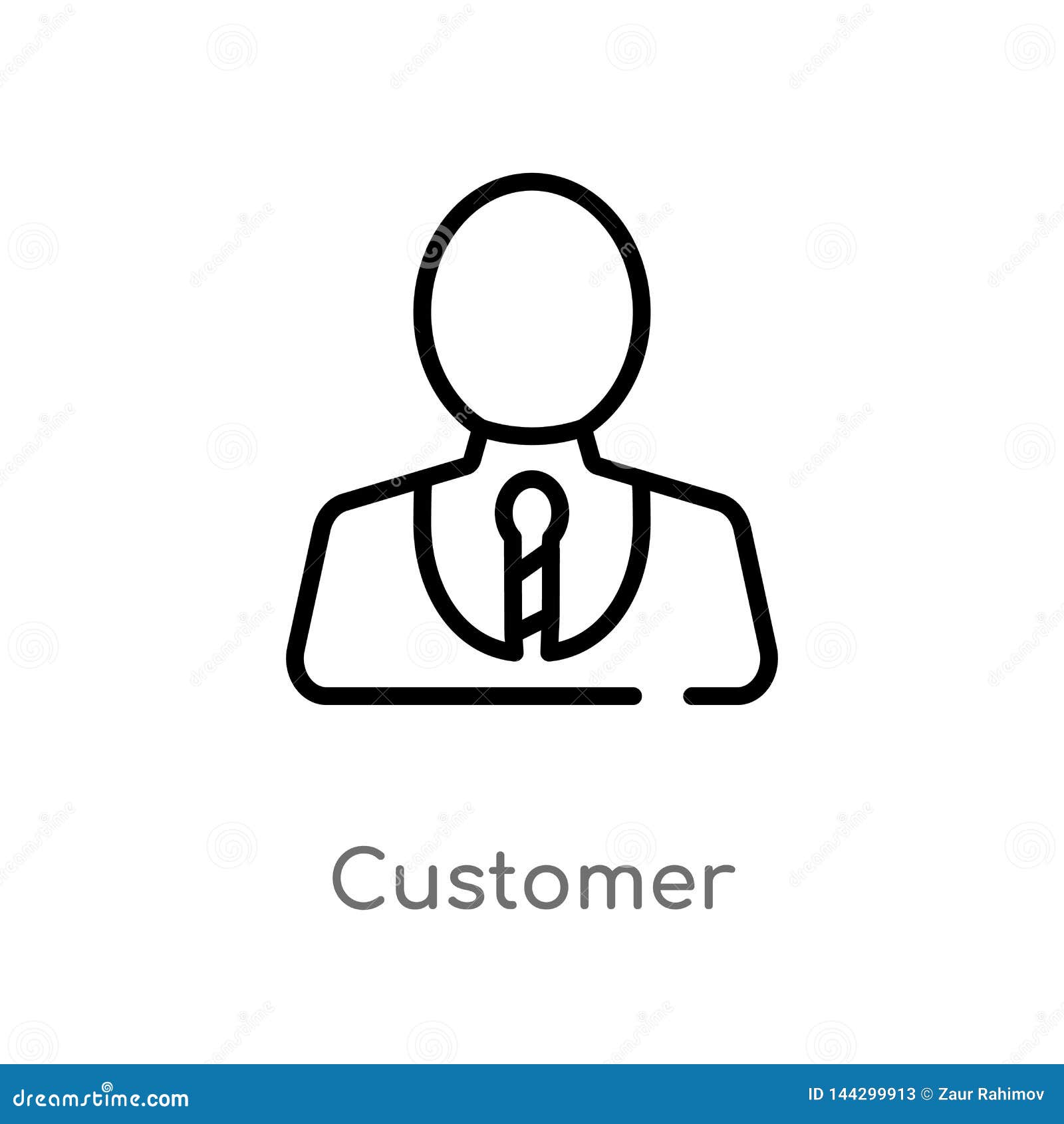 Outline Customer Vector Icon Isolated Black Simple Line Element Illustration From Customer