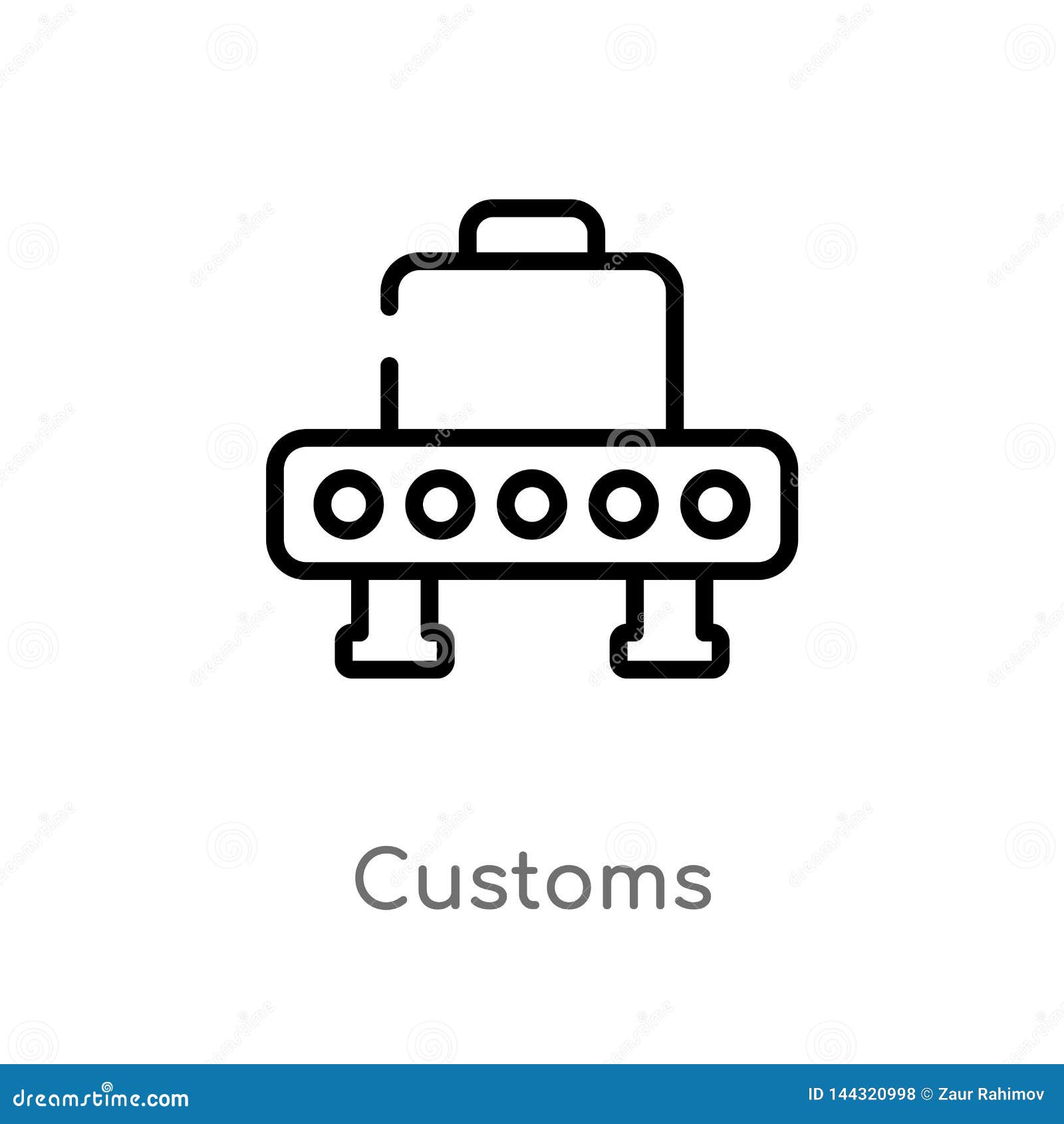 Outline Customs Vector Icon. Isolated Black Simple Line Element ...