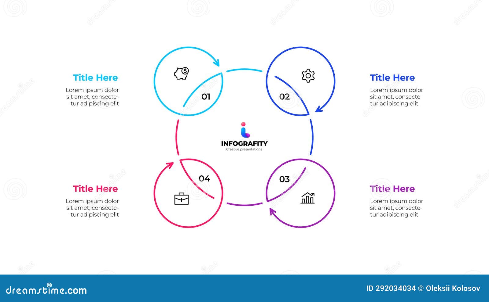 Outline Cycle Diagram. Infographic with 4 Options, Parts, Steps or ... Outline Cycle Diagram. Infographic with 4 Options, Parts, Steps or ...