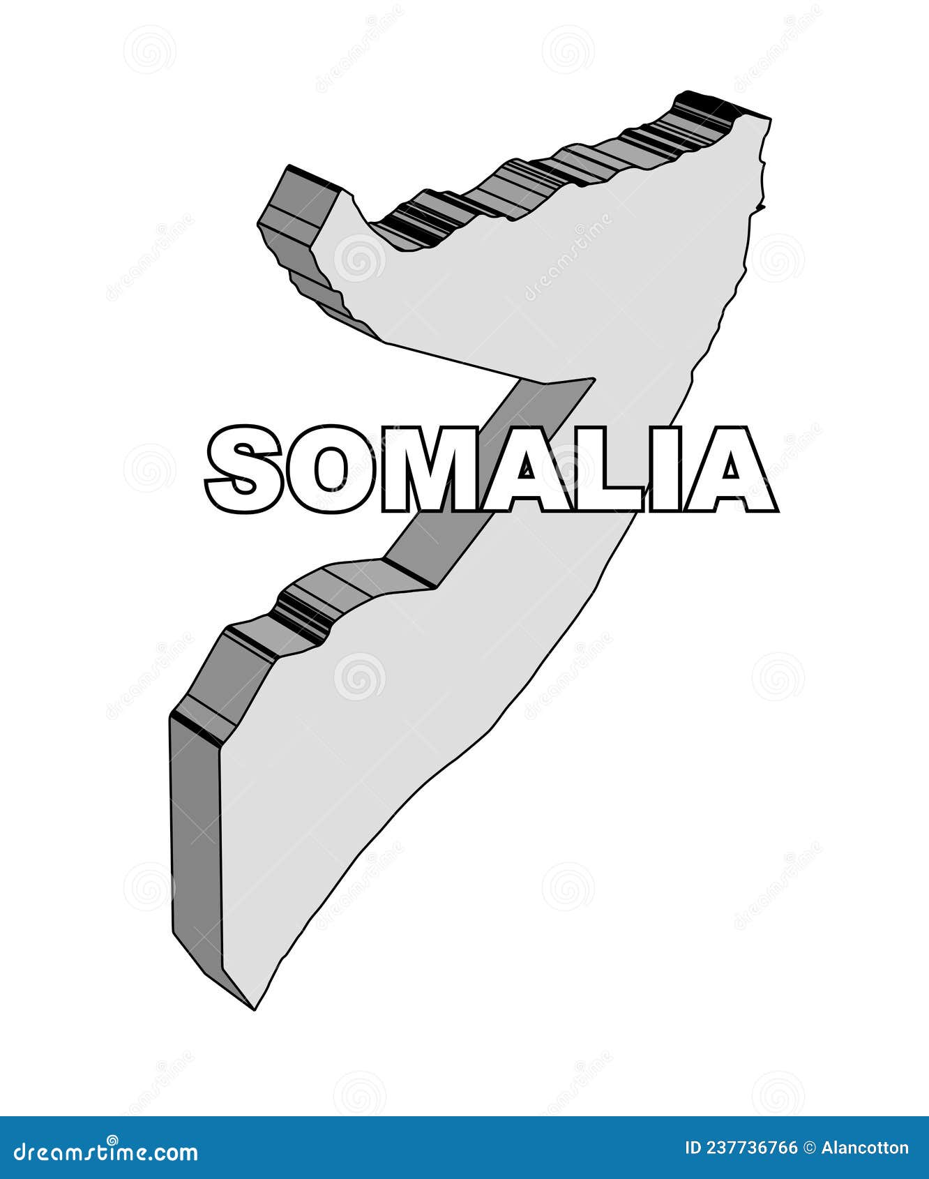 Somalia Physical Map Eps Illustrator