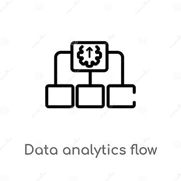 Outline Data Analytics Flow Chart Vector Icon. Isolated Black Simple Line Element Illustration ...