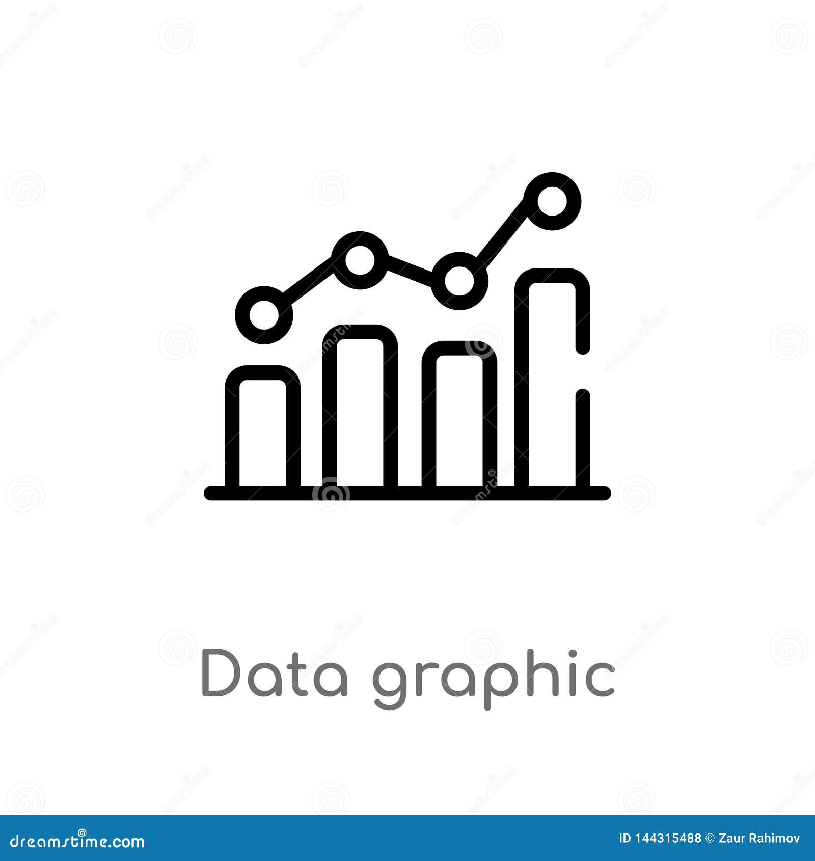 Outline Data Graphic Vector Icon. Isolated Black Simple Line Element ...
