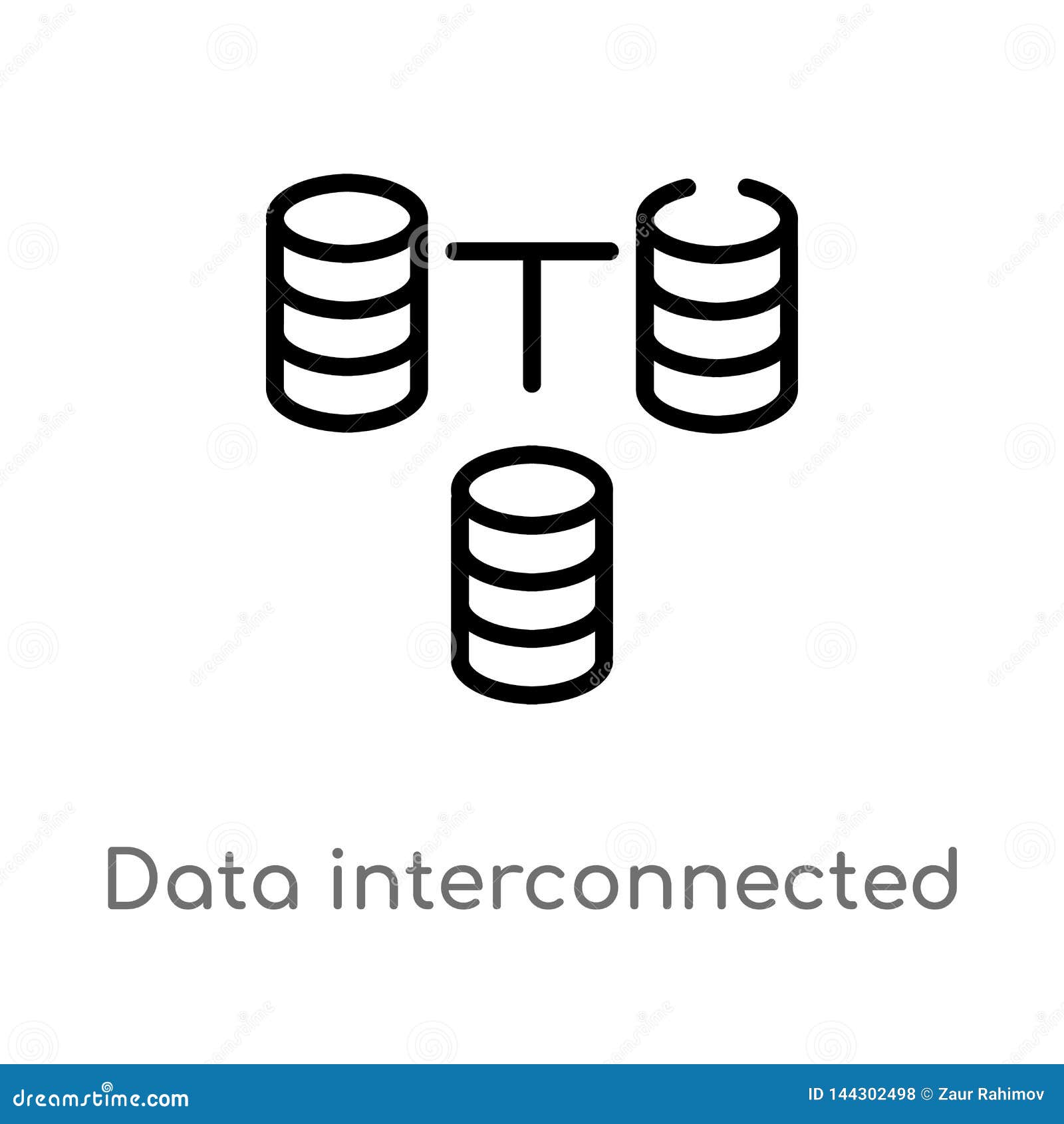 Outline Data Interconnected Vector Icon. Isolated Black Simple Line ... Outline Data Interconnected Vector Icon. Isolated Black Simple Line ...