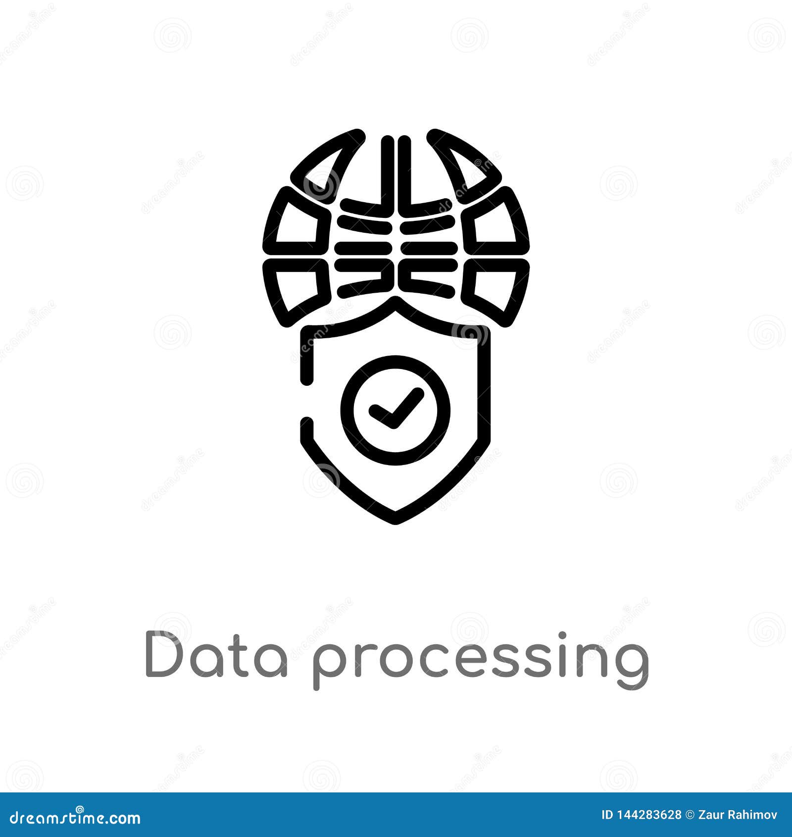 Outline Data Processing Vector Icon. Isolated Black Simple Line Element ... Outline Data Processing Vector Icon. Isolated Black Simple Line Element ...