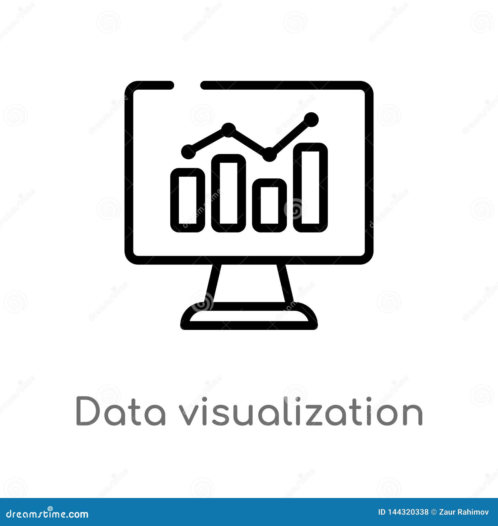 Outline Data Visualization Vector Icon. Isolated Black Simple Line ... Outline Data Visualization Vector Icon. Isolated Black Simple Line ...