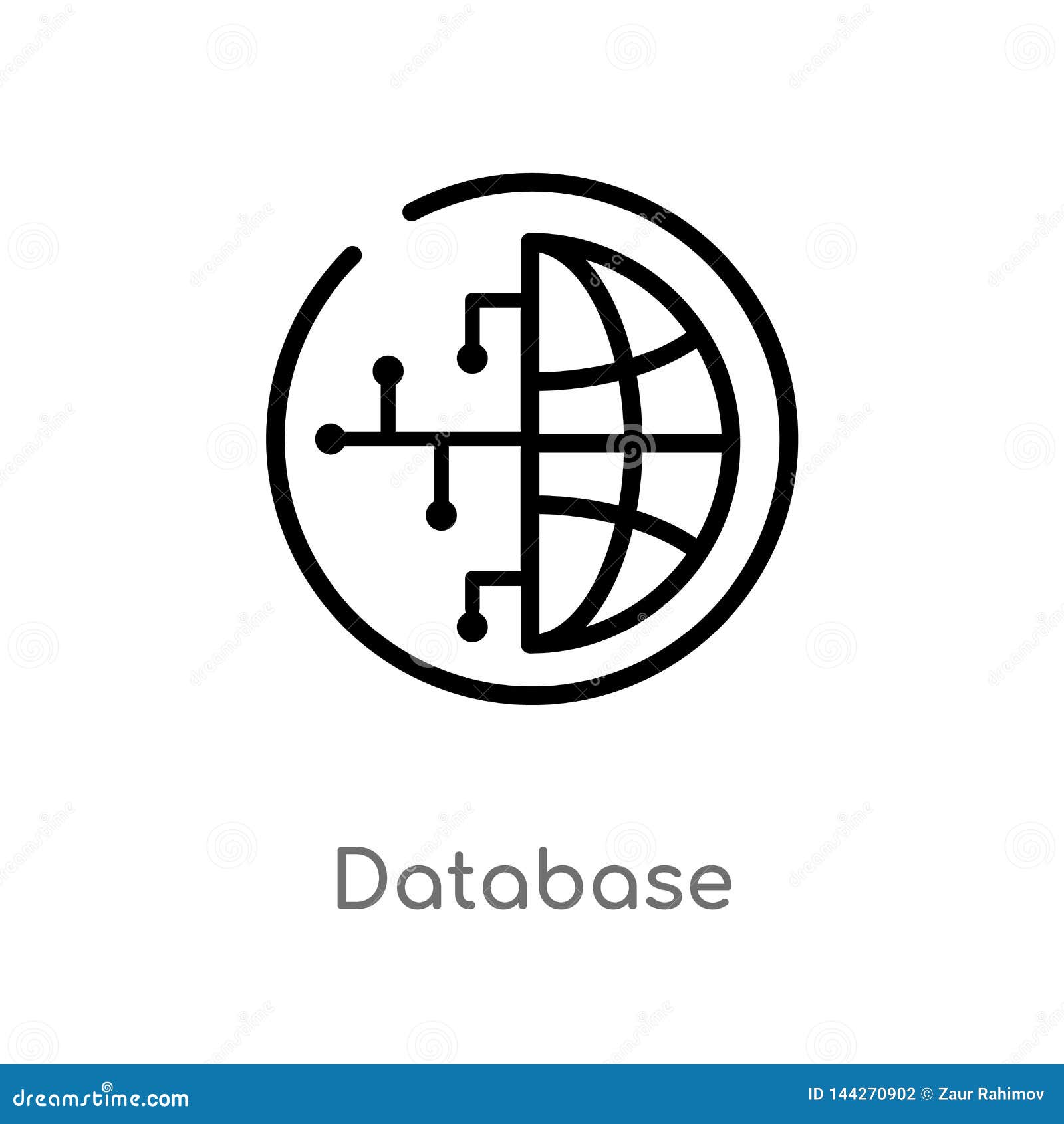 Outline Database Vector Icon. Isolated Black Simple Line Element ...