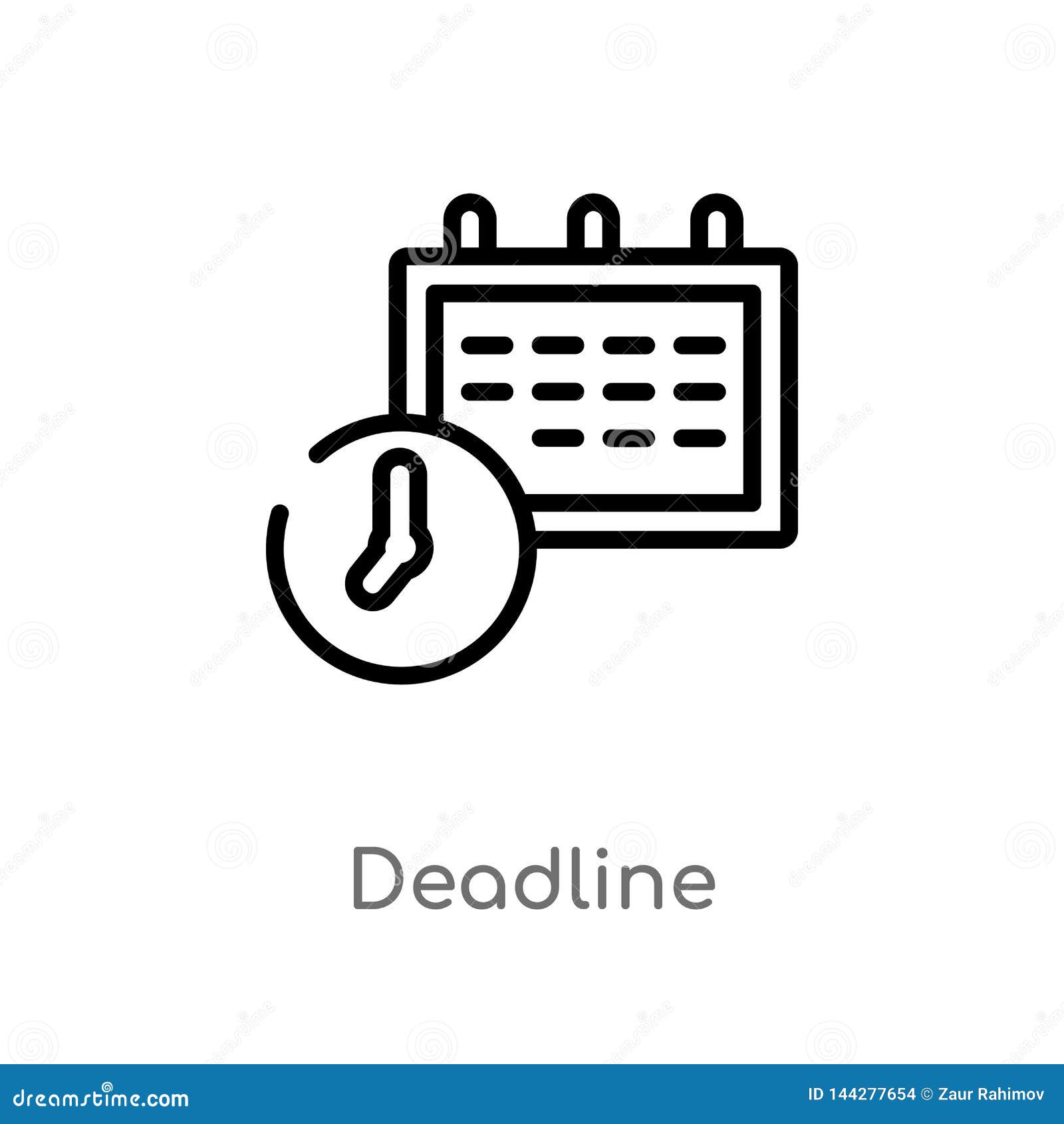 Outline Deadline Vector Icon. Isolated Black Simple Line Element ...
