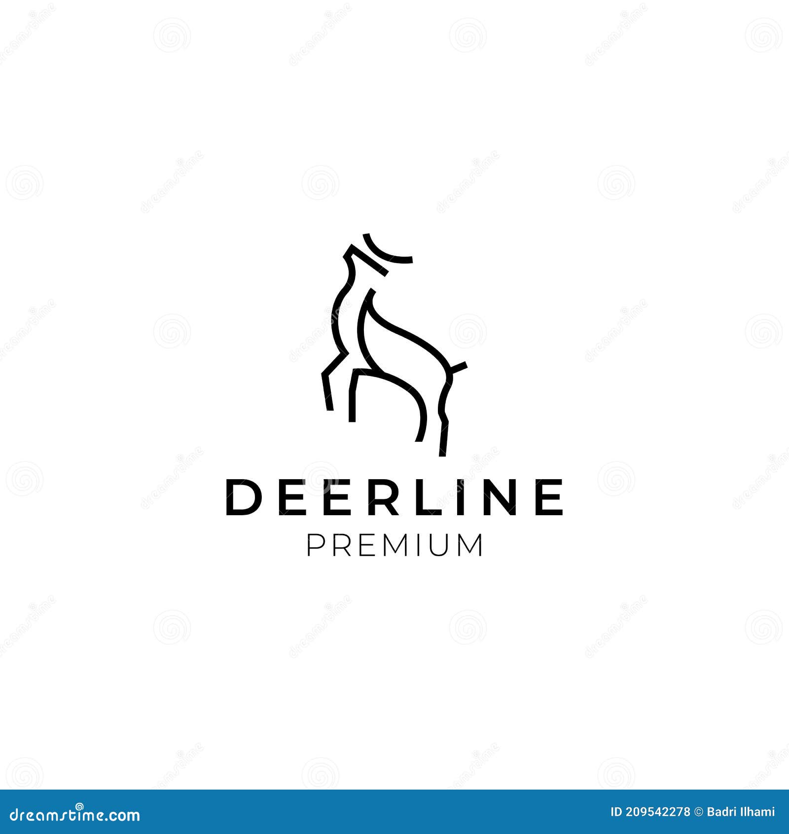 Outline Deer Line Art Logo Vector Icon Stock Vector - Illustration of ...