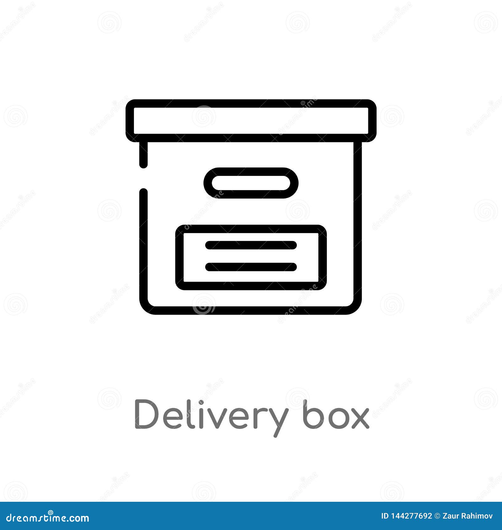 Outline Delivery Box Vector Icon. Isolated Black Simple Line Element ...