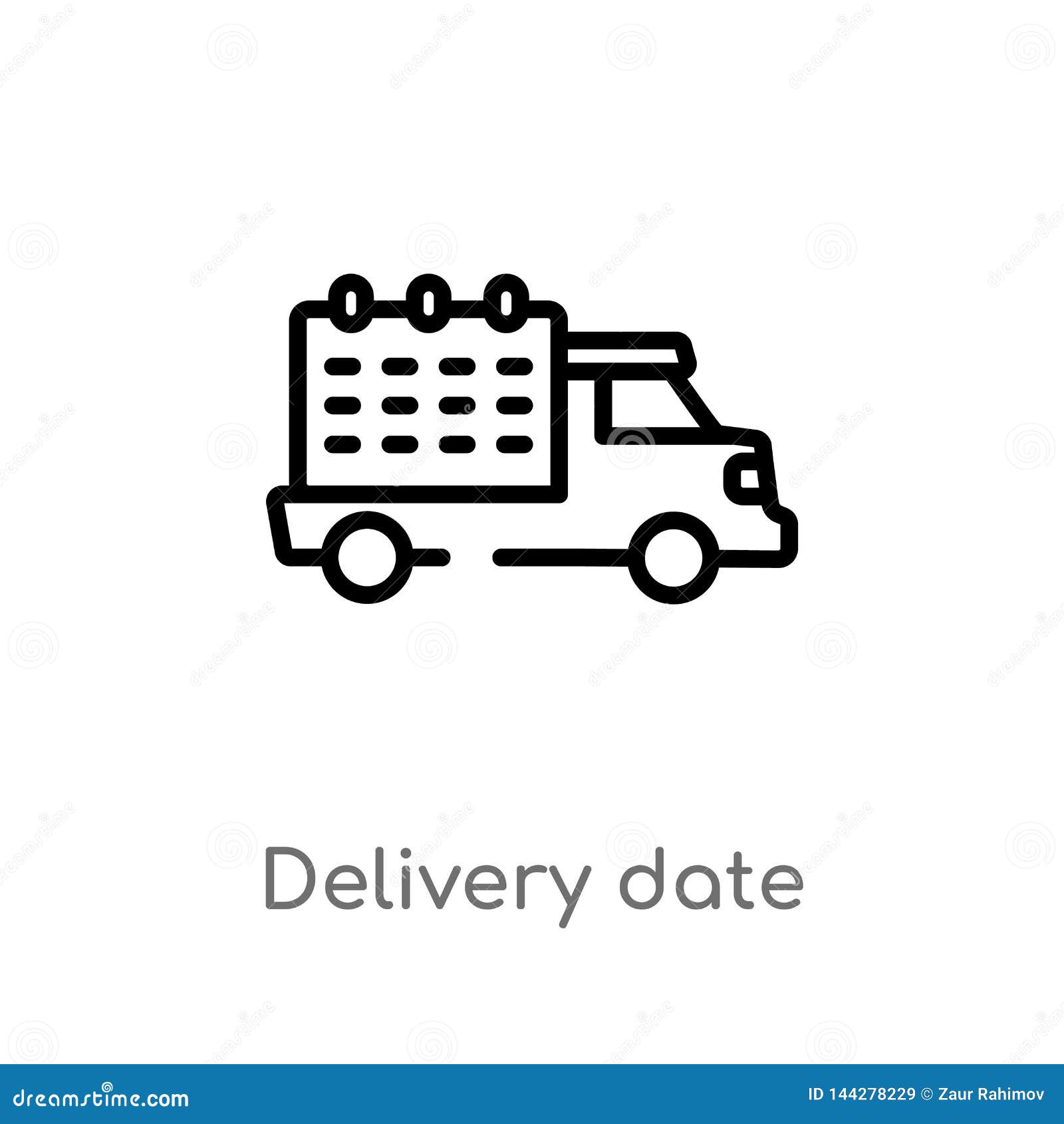 Outline Delivery Date Vector Icon. Isolated Black Simple Line Element ...