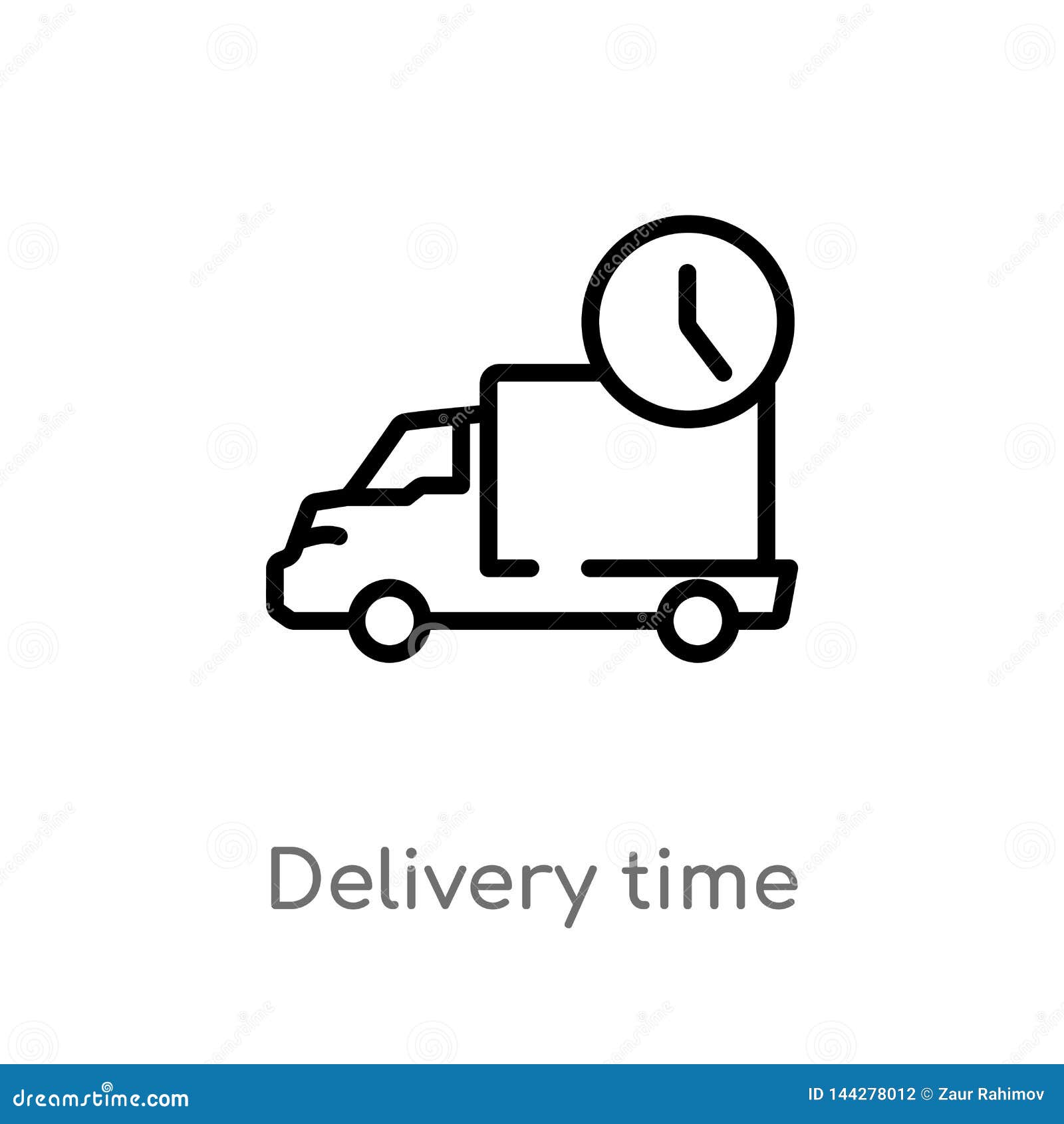 Outline Delivery Time Vector Icon. Isolated Black Simple Line Element ...