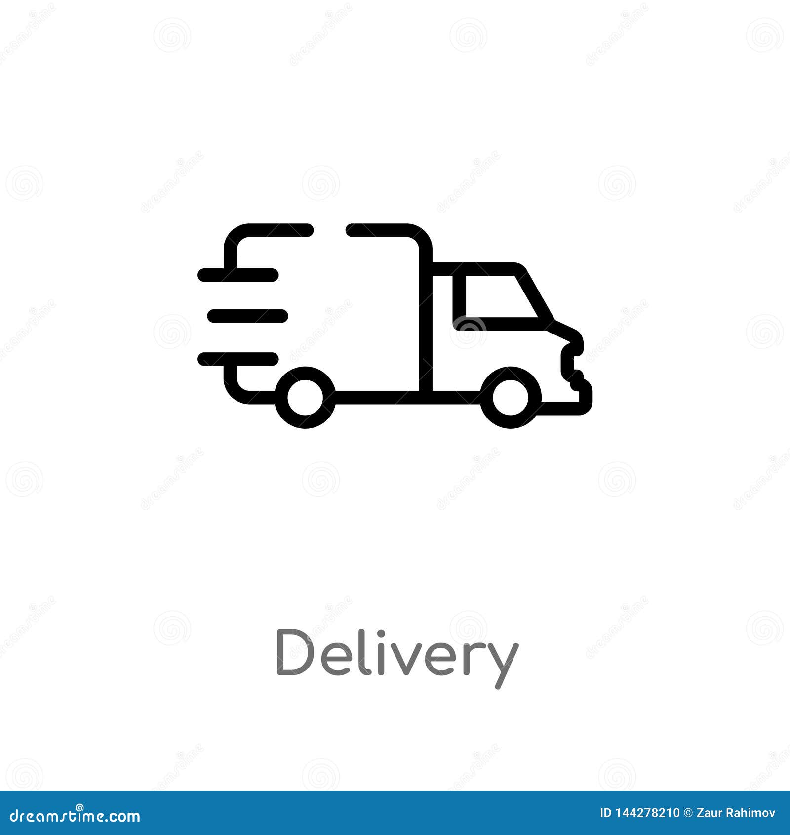 Outline Delivery Vector Icon. Isolated Black Simple Line Element ...