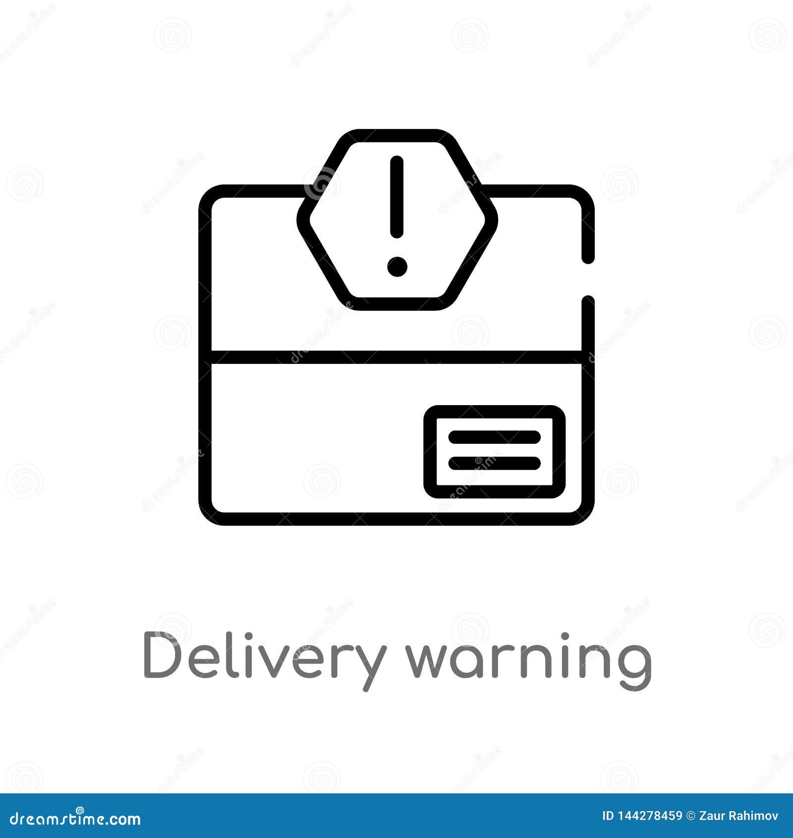 Outline Delivery Warning Vector Icon. Isolated Black Simple Line ...
