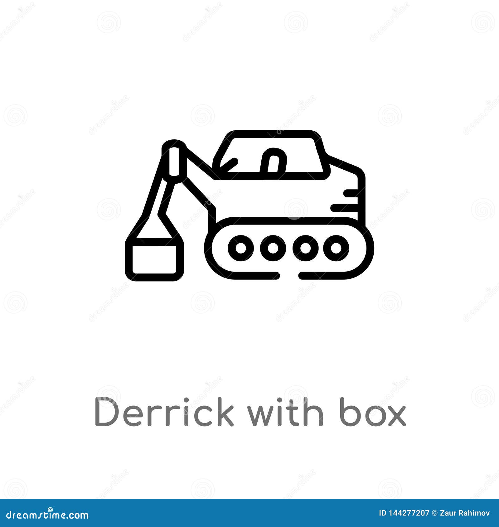 Outline Derrick with Box Vector Icon. Isolated Black Simple Line ...