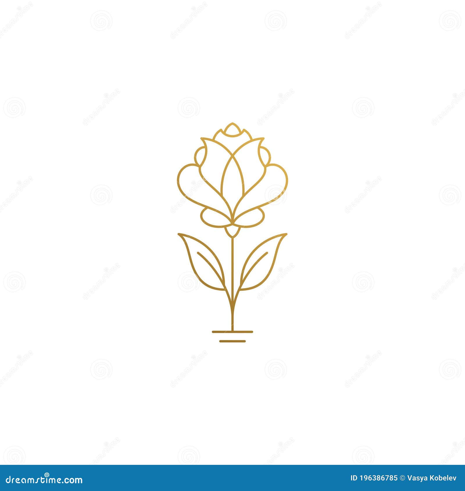 Outline Design of Elegant Rose Hand Drawn with Thin Lines Stock Vector ...