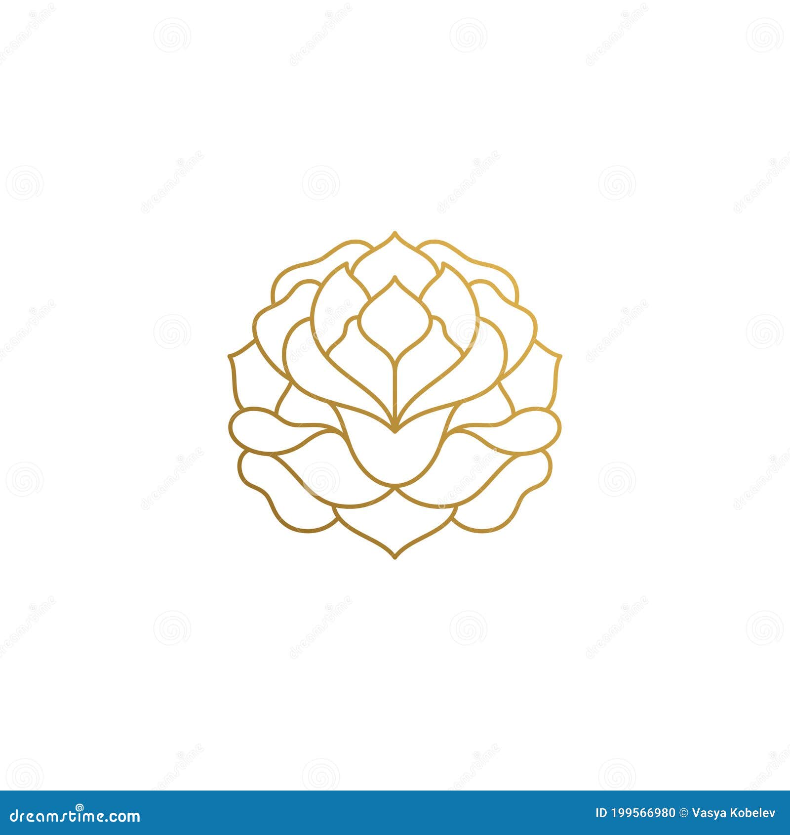 Outline Design of Elegant Rose Hand Drawn with Thin Lines Stock Vector ...