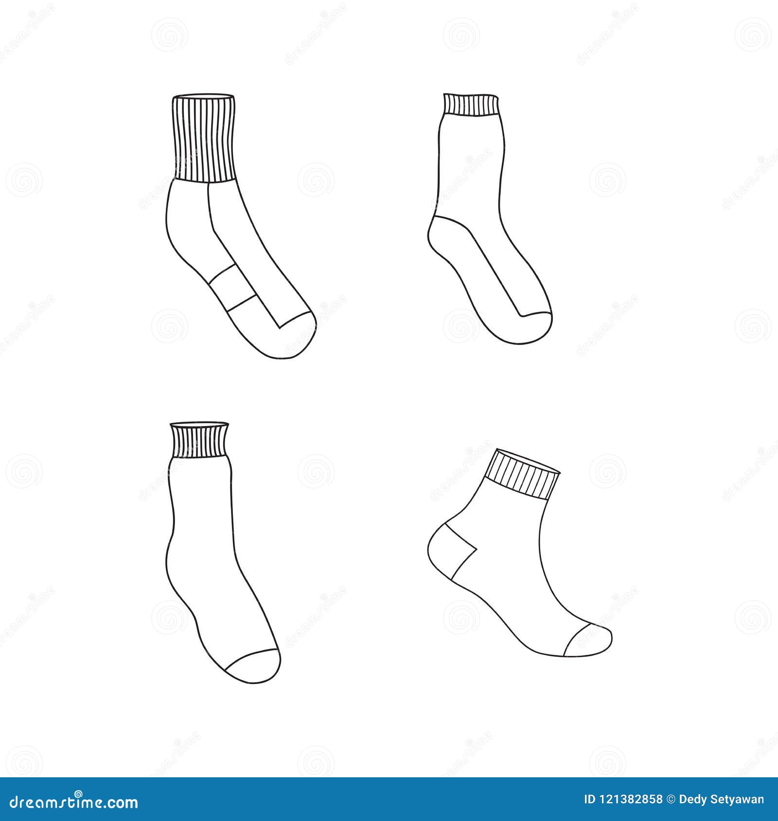 Outline Sketch Socks, Simple Vector Design Icon Set Stock Vector ...