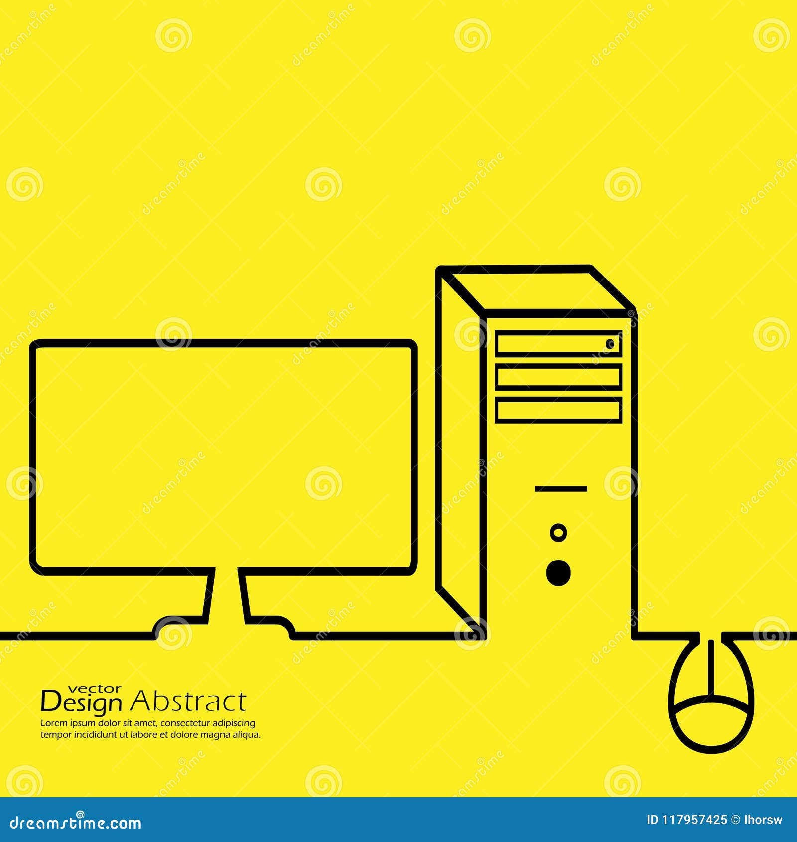 Outline Desktop. Minimal Abstract Background.Eps10 Stock Vector ...