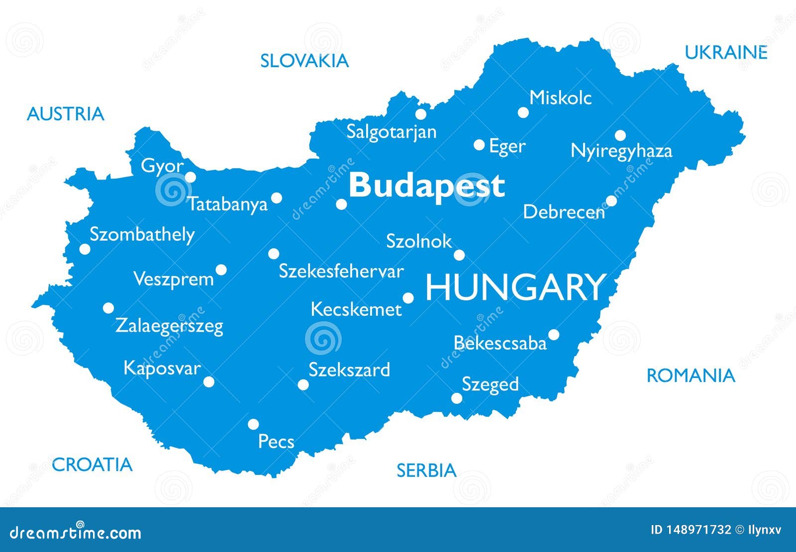 Kecskemet City Hungary, Bacs-Kiskun County Map Vector Illustration ...