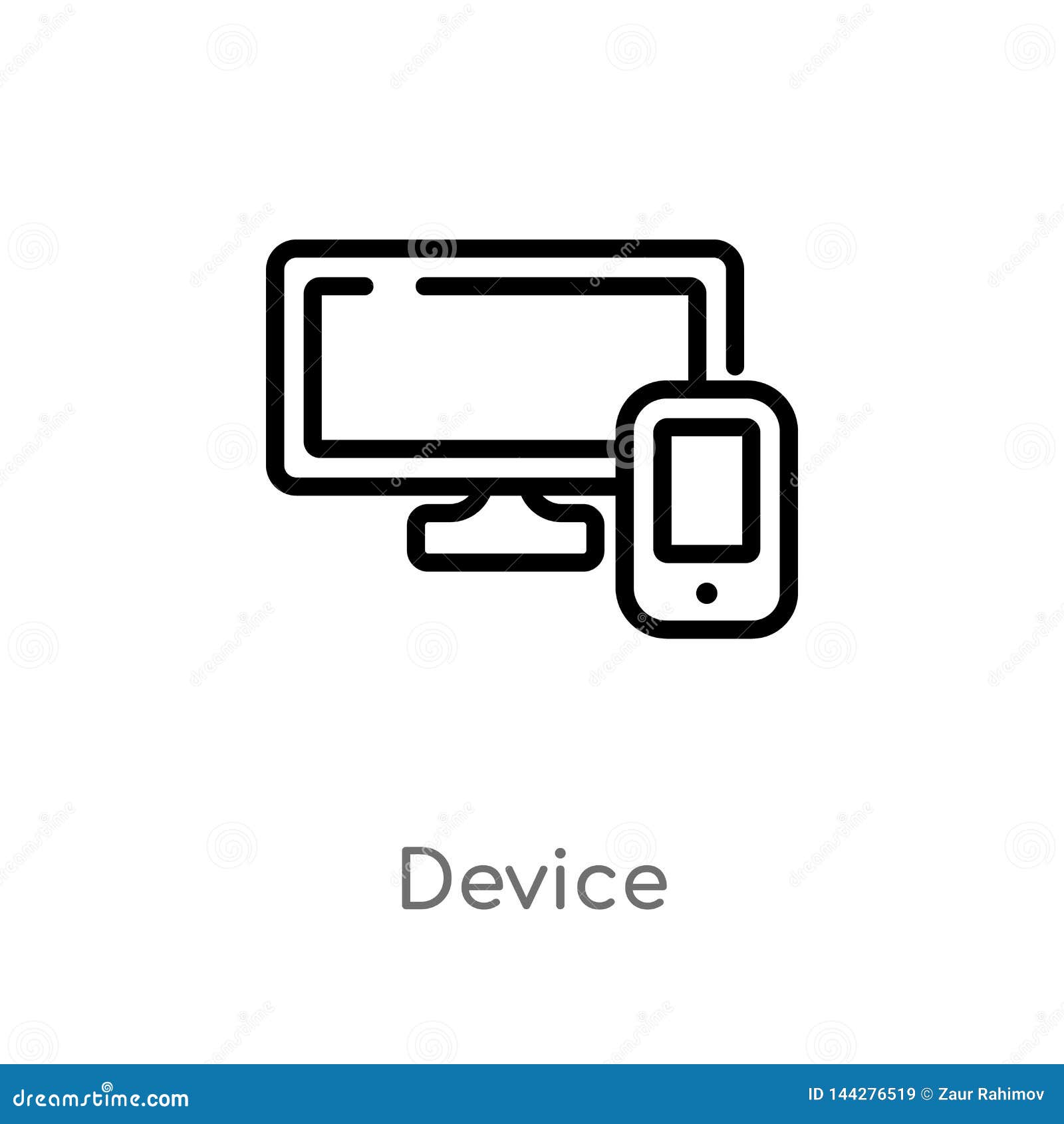 Outline Device Vector Icon. Isolated Black Simple Line Element ...