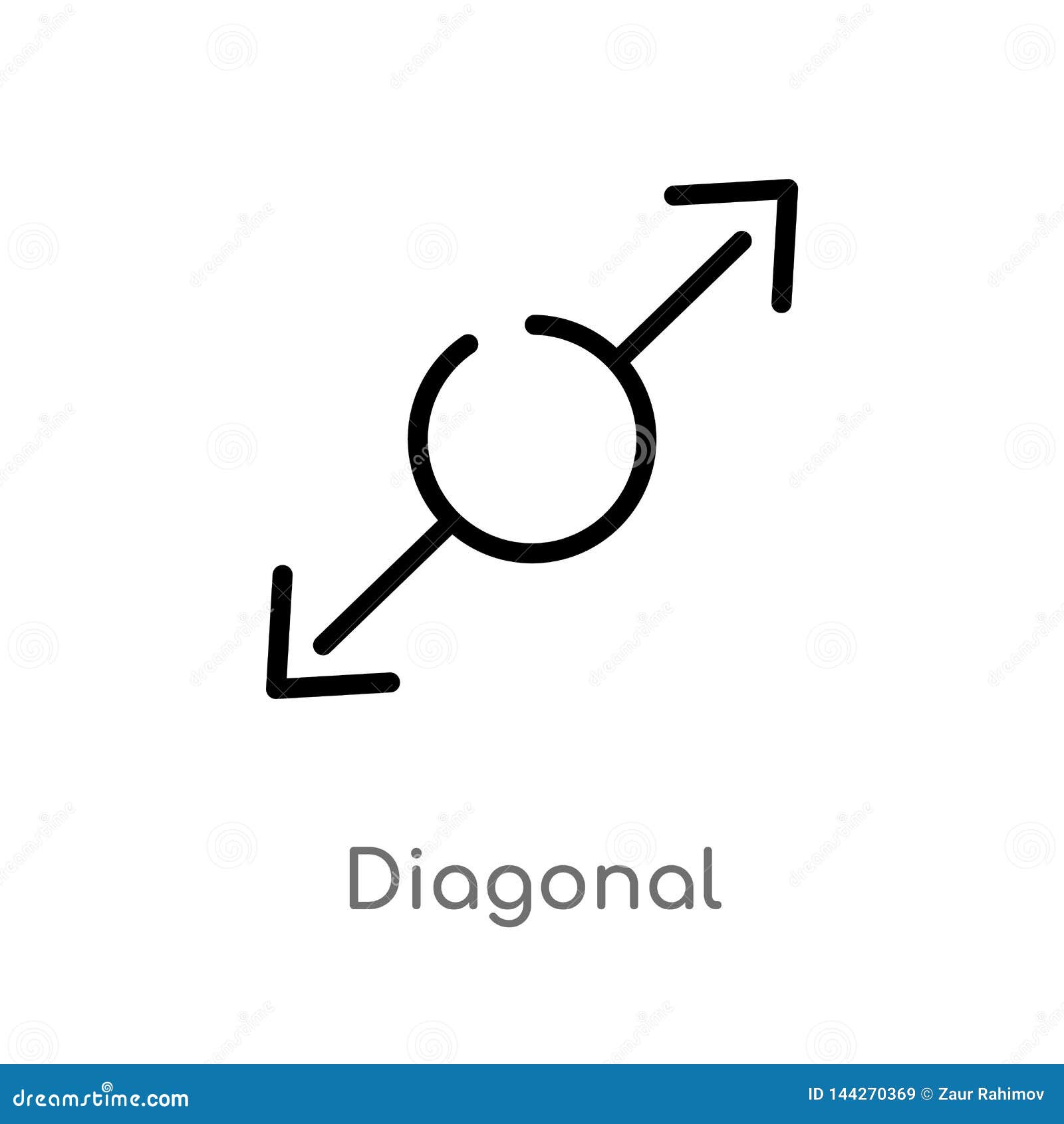 Outline Diagonal Vector Icon. Isolated Black Simple Line Element ...