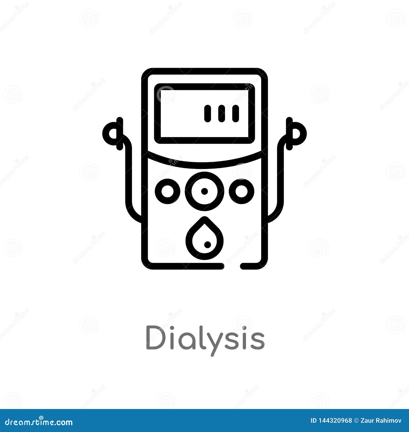 Dialysis Line Icon With Machine And Patient Vector Illustration ...