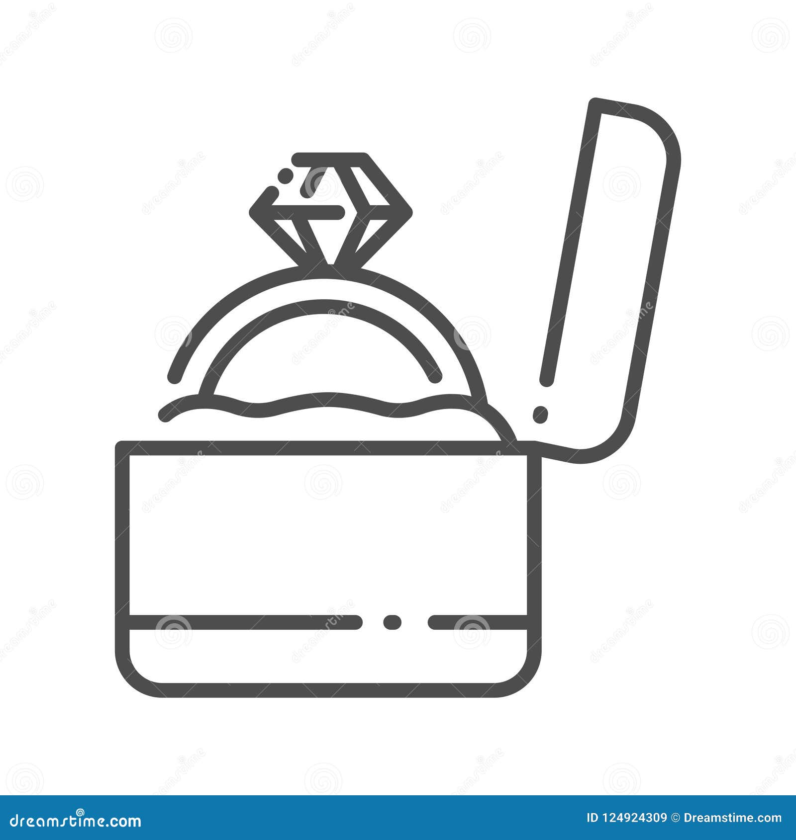 Outline diamond Ring Box stock vector. Illustration of carat - 124924309