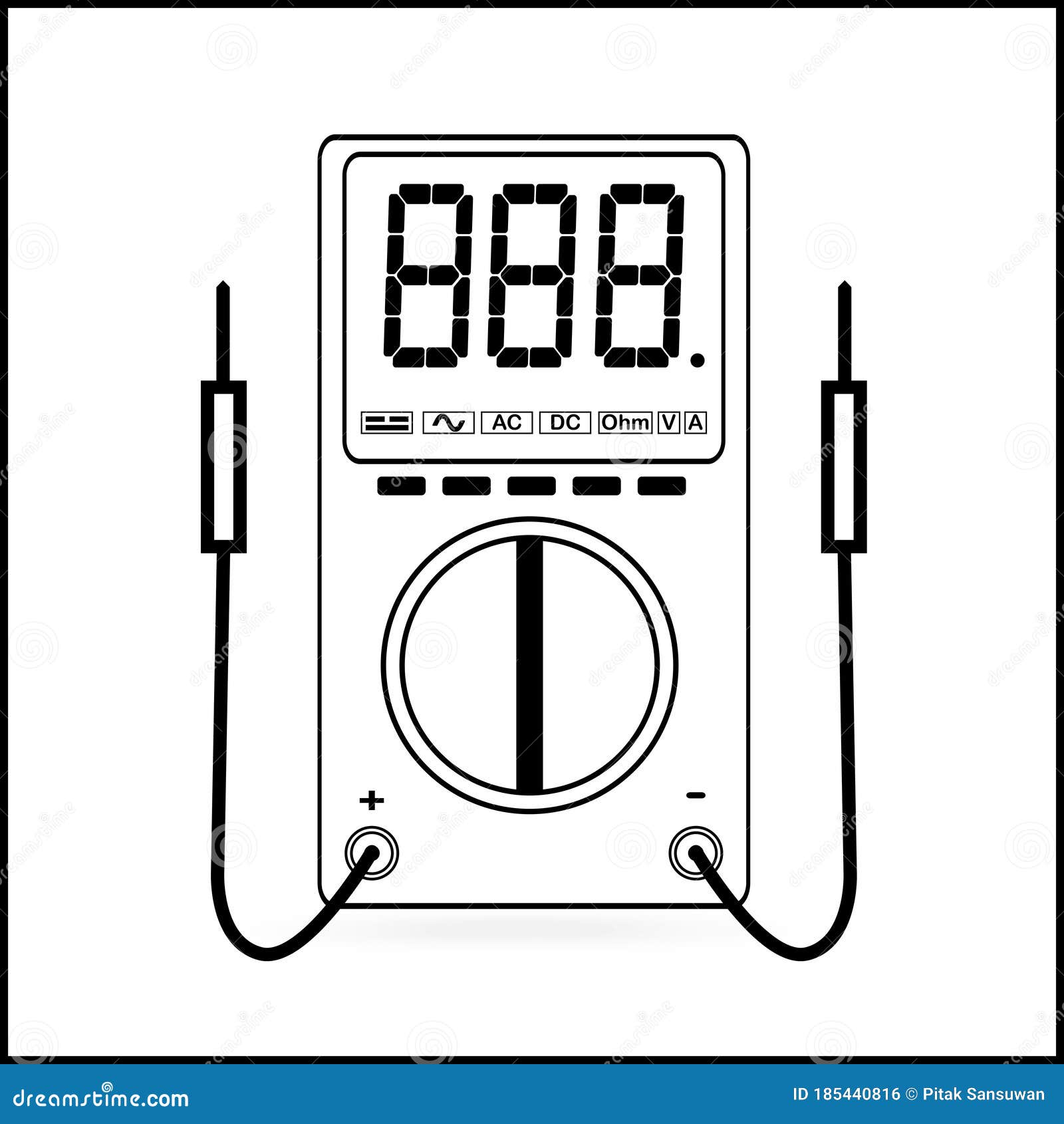Outline Digital Multimeter Icon Stock Vector - Illustration of design ...