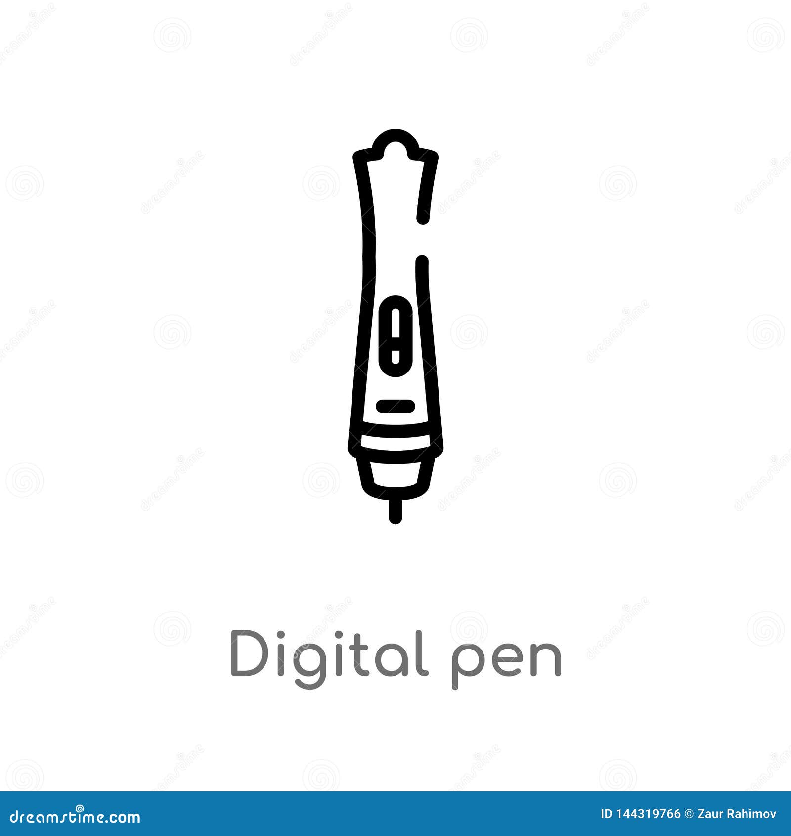 Outline Digital Pen Vector Icon. Isolated Black Simple Line Element ...