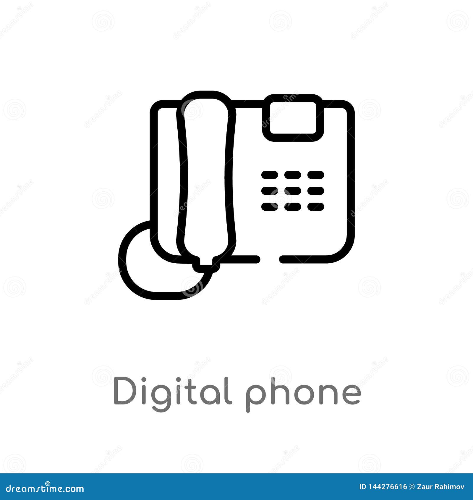 Outline Digital Phone Vector Icon. Isolated Black Simple Line Element ...