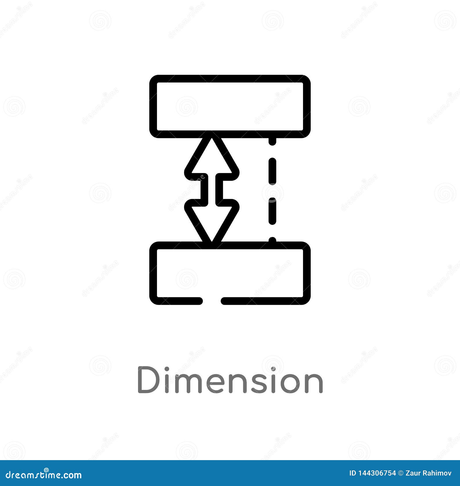 Outline Dimension Vector Icon. Isolated Black Simple Line Element ...