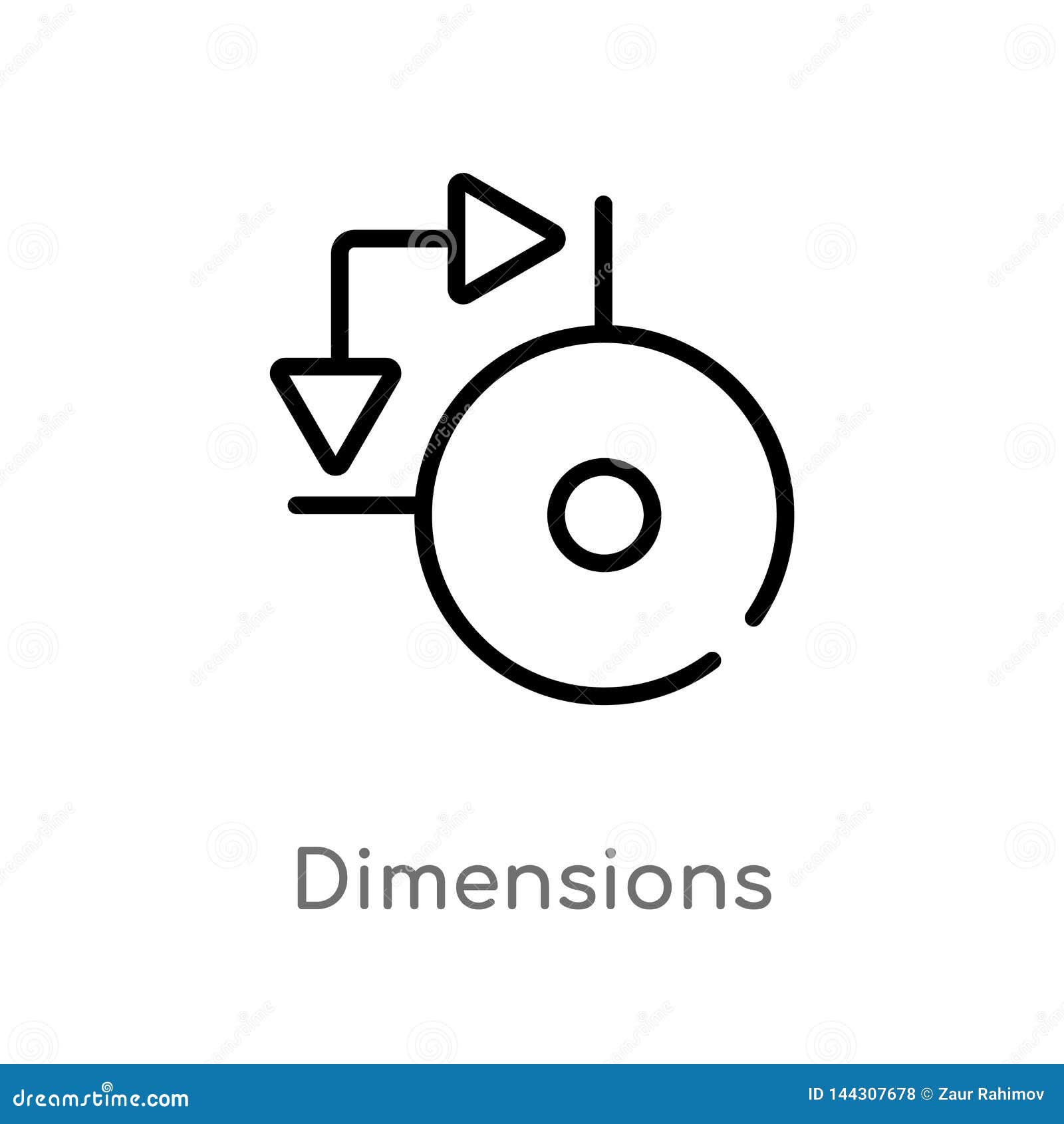 Outline Dimensions Vector Icon. Isolated Black Simple Line Element ...