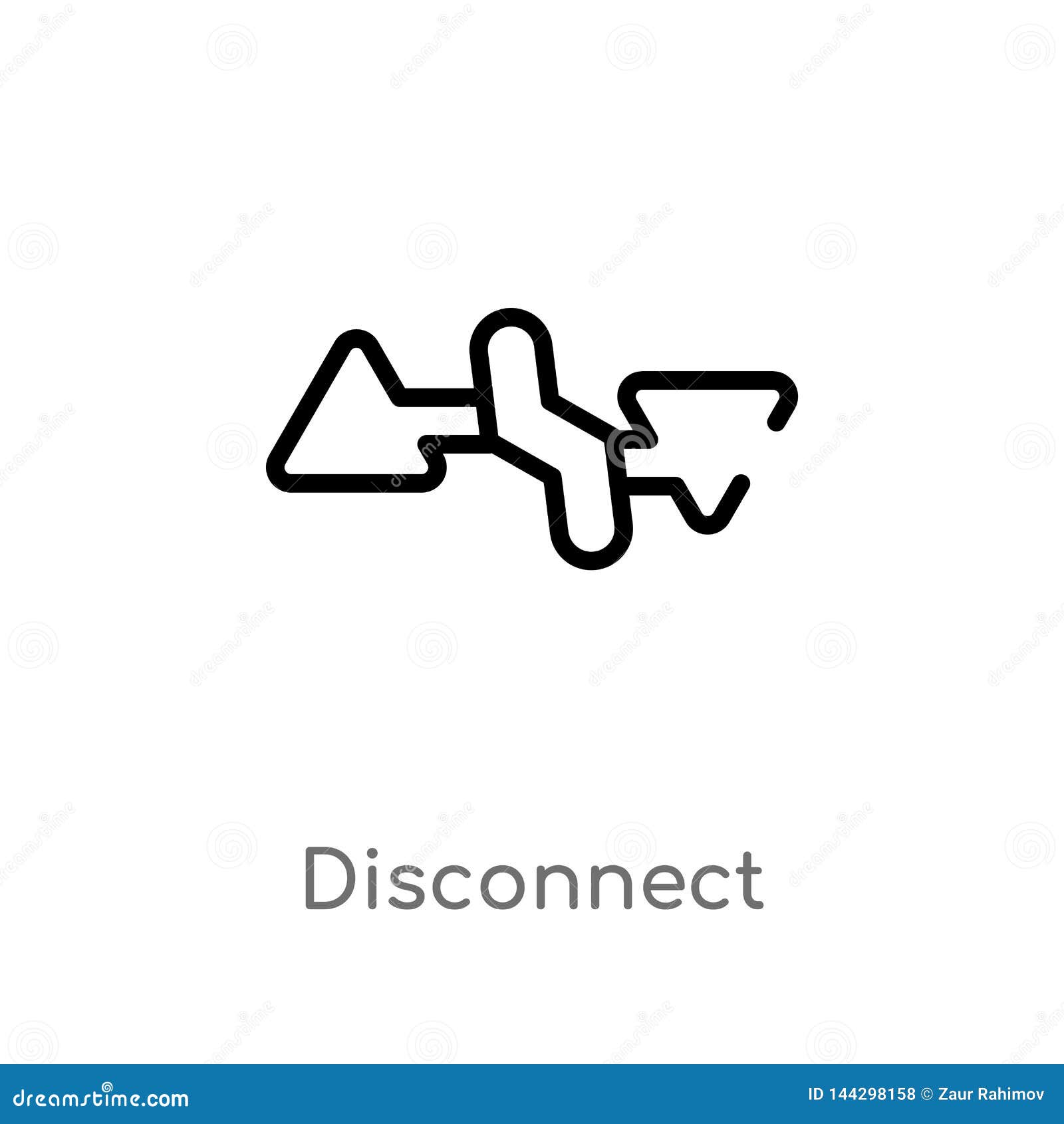 Outline Disconnect Vector Icon. Isolated Black Simple Line Element ...