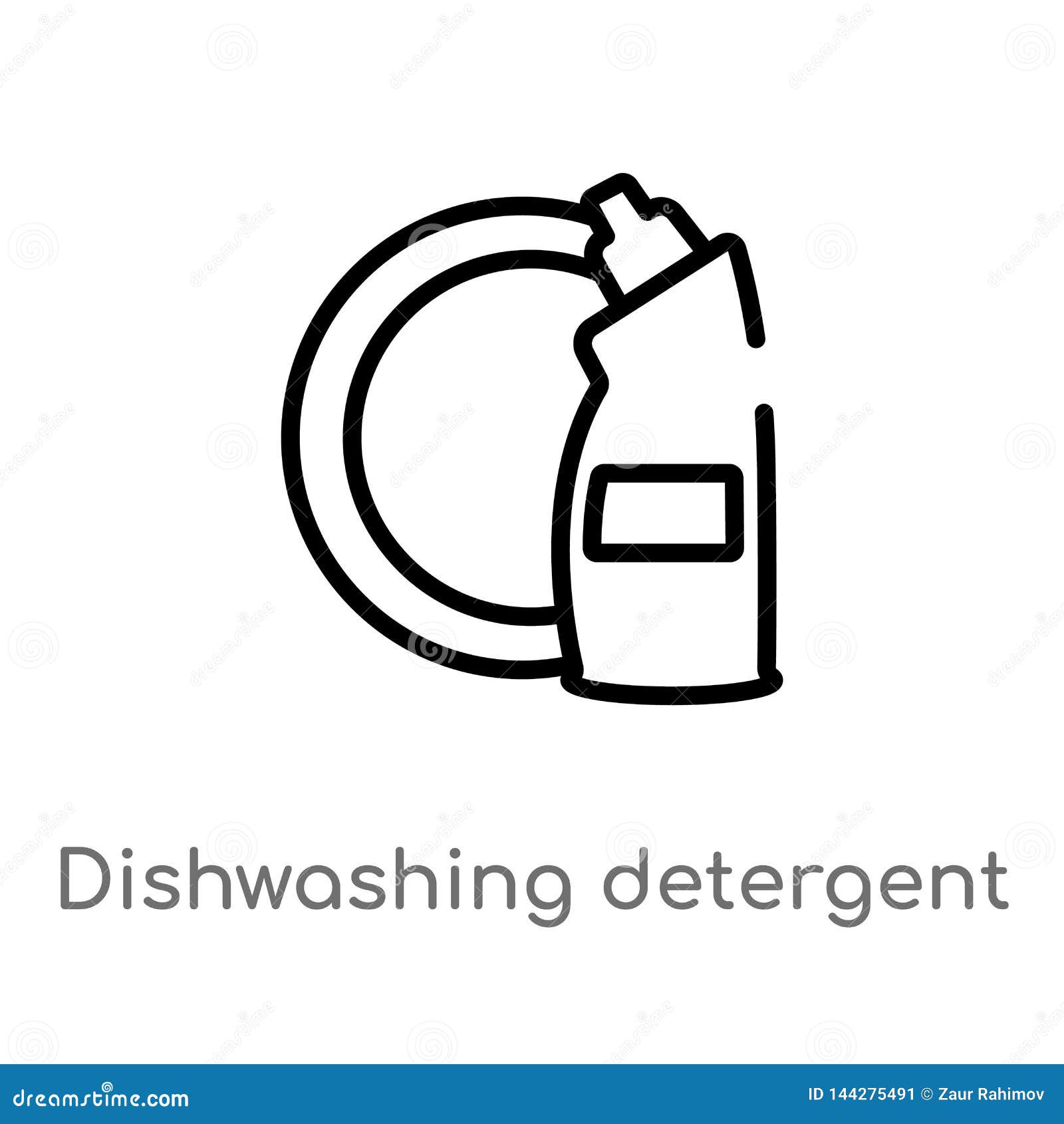 Outline Dishwashing Detergent Vector Icon. Isolated Black Simple Line ...