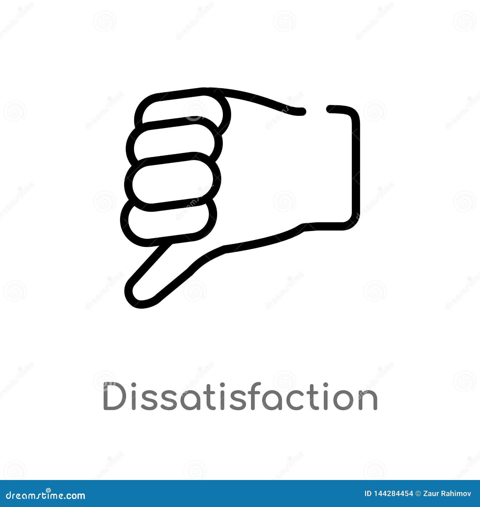 Outline Dissatisfaction Vector Icon. Isolated Black Simple Line Element ...