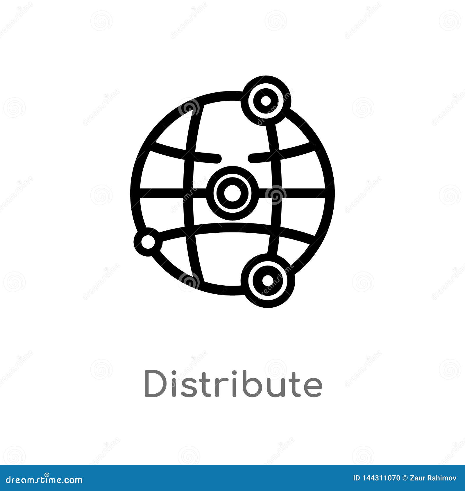 Outline Distribute Vector Icon. Isolated Black Simple Line Element ...