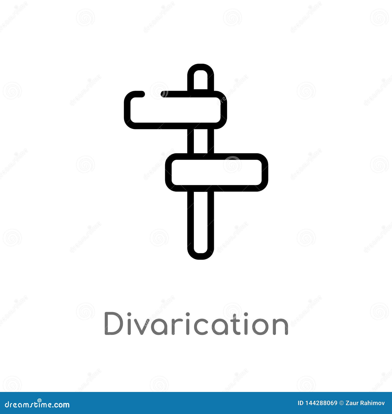 Outline Divarication Vector Icon. Isolated Black Simple Line Element ...