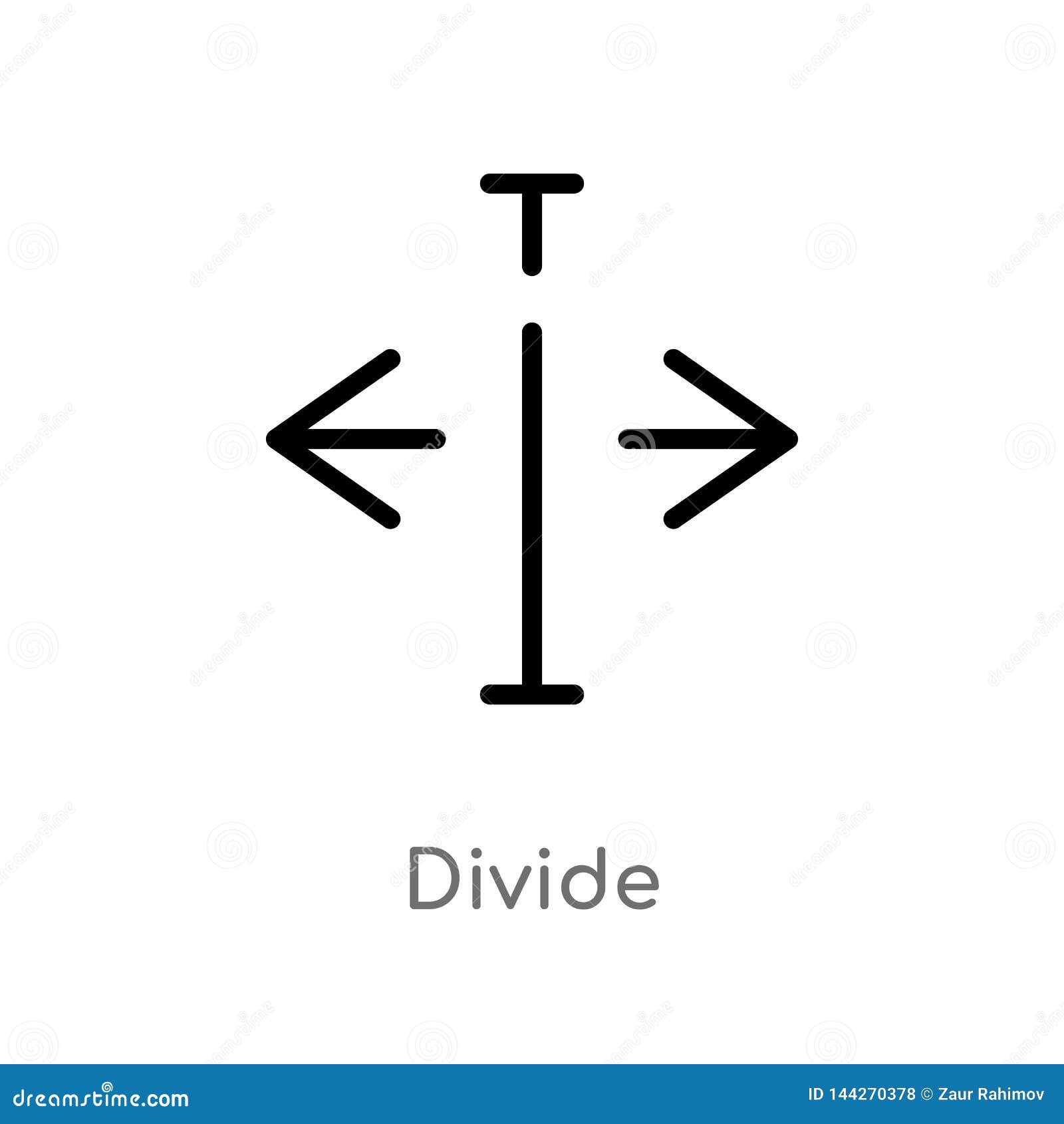 Outline Divide Vector Icon. Isolated Black Simple Line Element ...