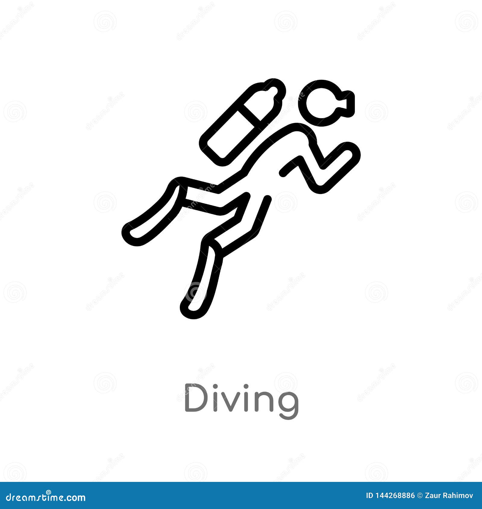 Outline Diving Vector Icon. Isolated Black Simple Line Element ...